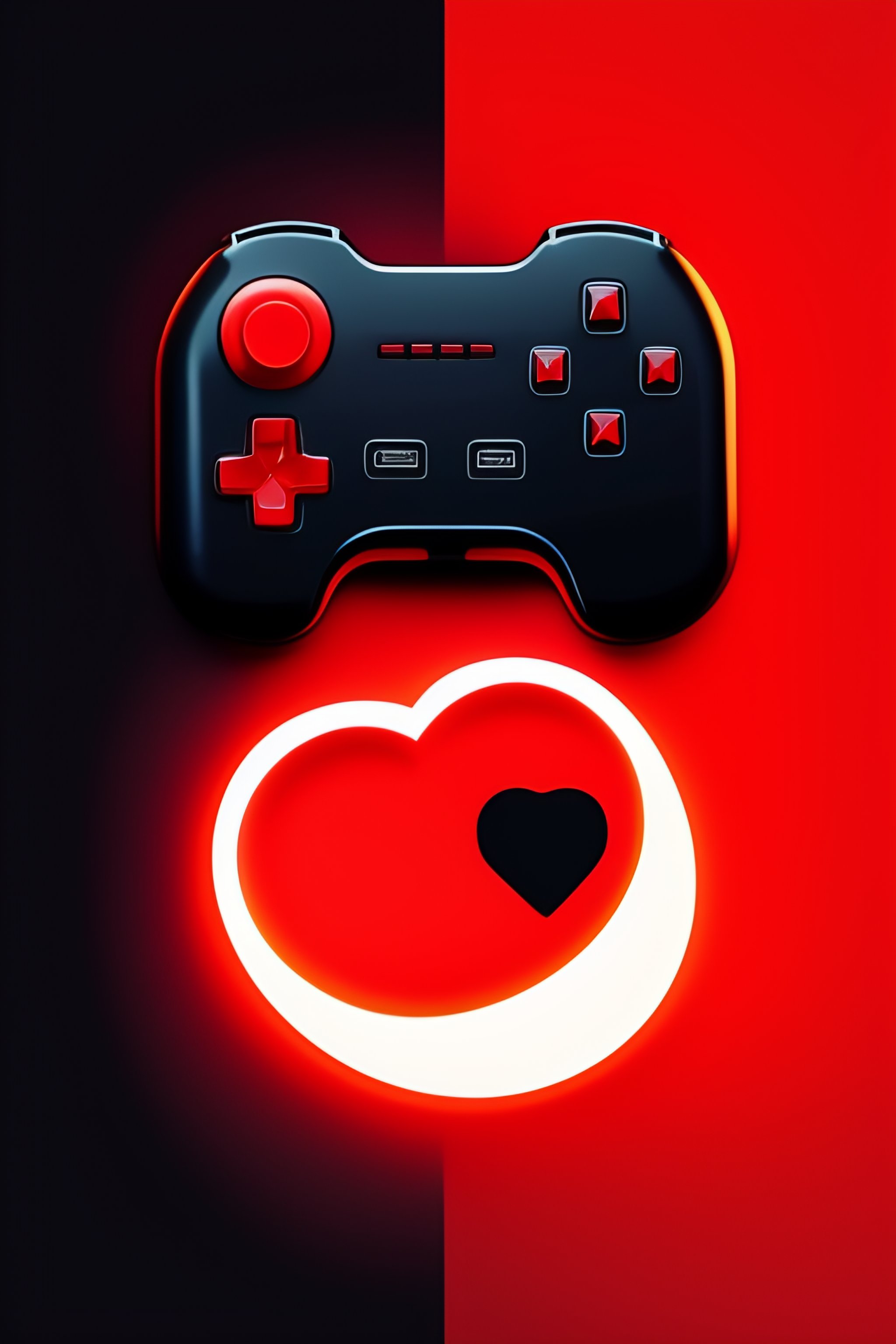 Lexica - Video game controller with some red heart, t-shirt graphic ...