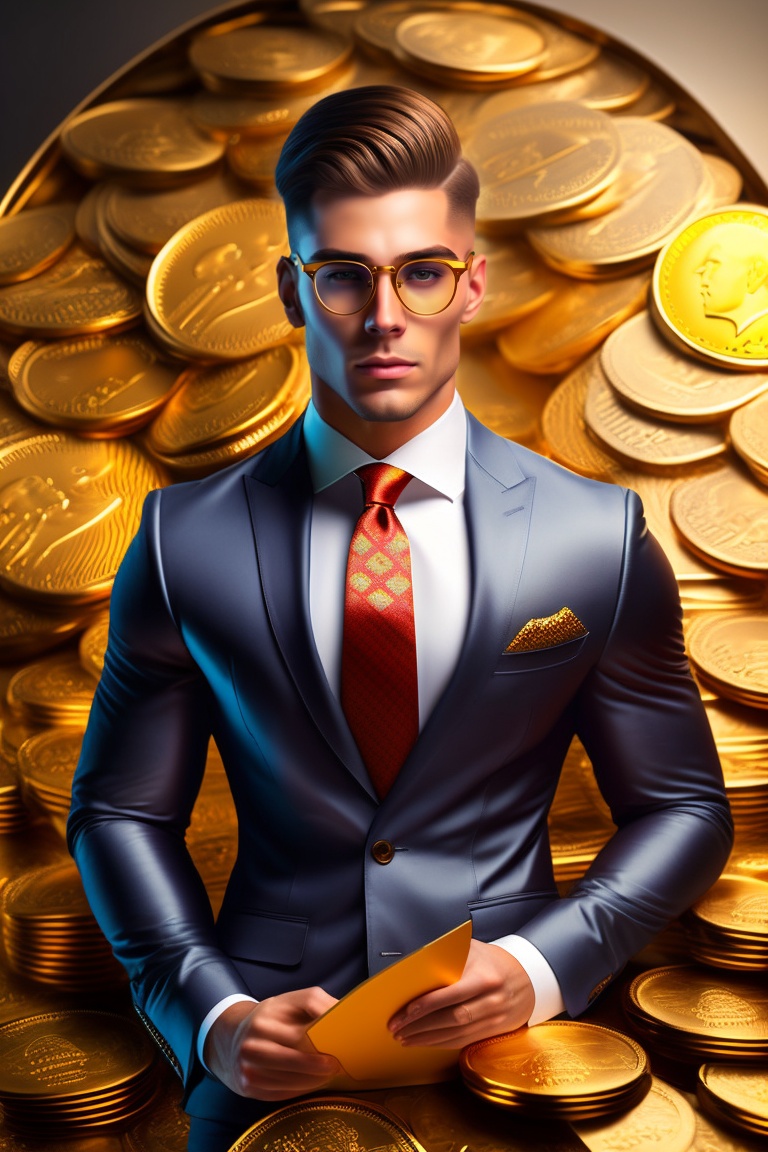 Lexica - A vibrant, colorful image of a real person standing atop a ...