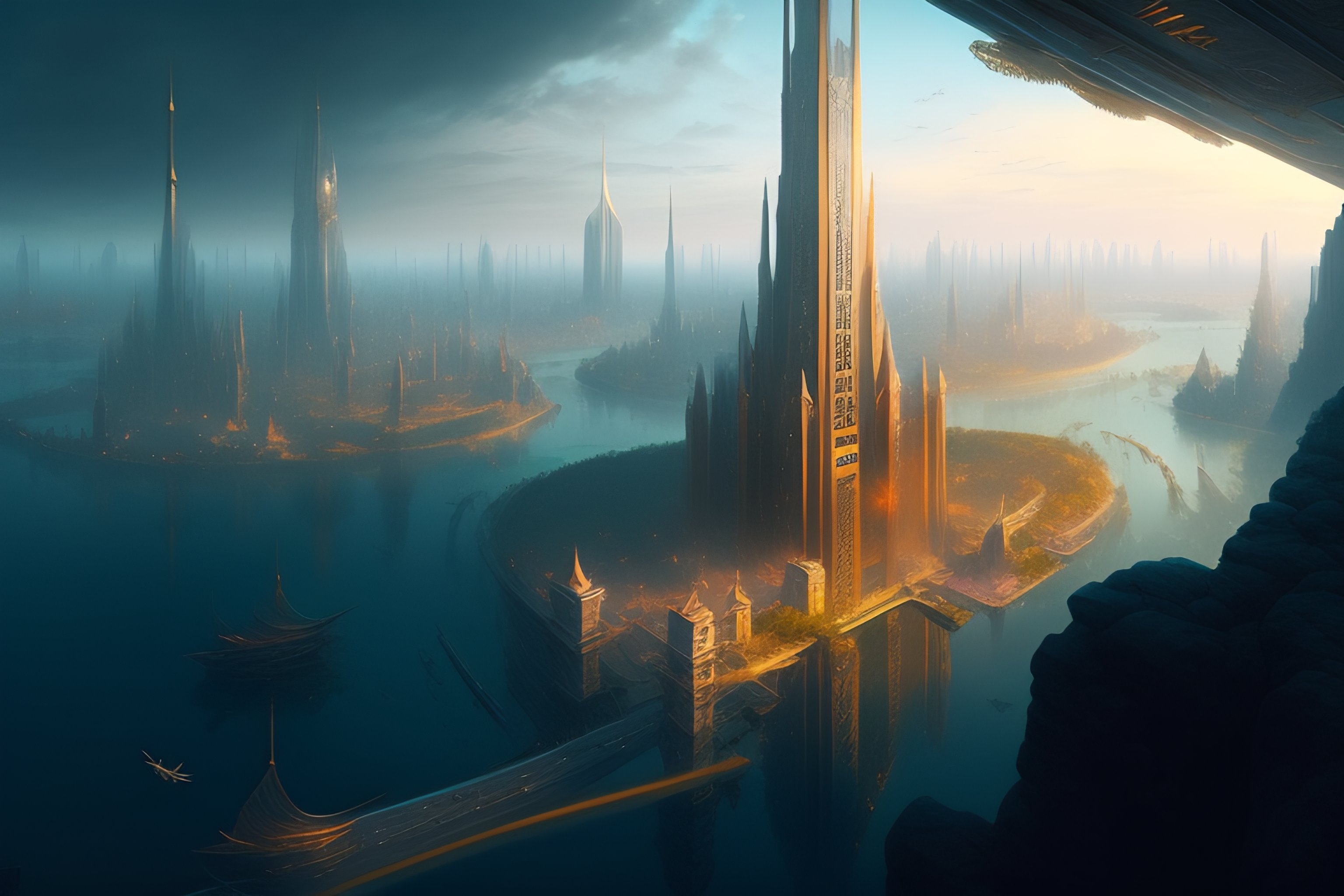 Lexica - Capital city, fantasy, matte painting by marc simonetti ...