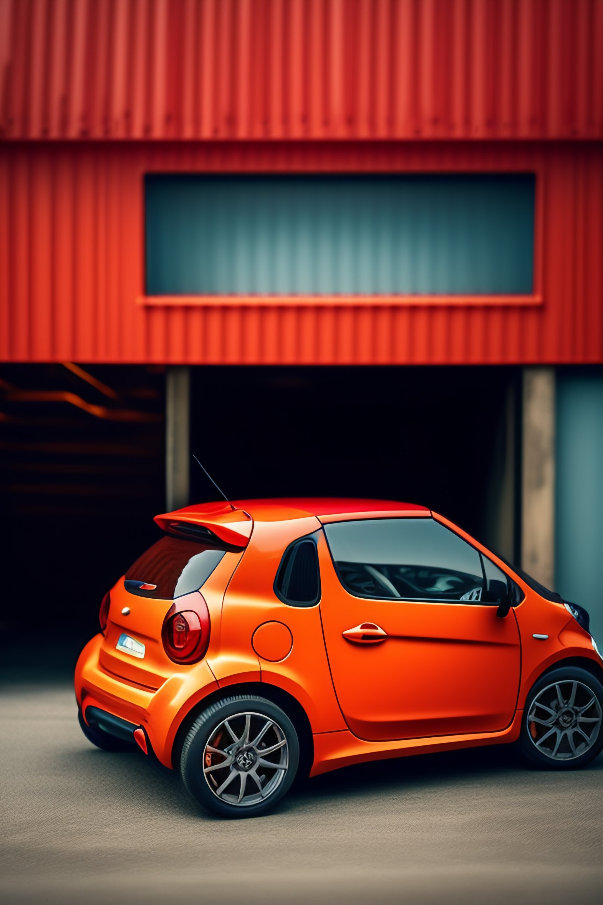 Lexica - A cute little car, seen from behind