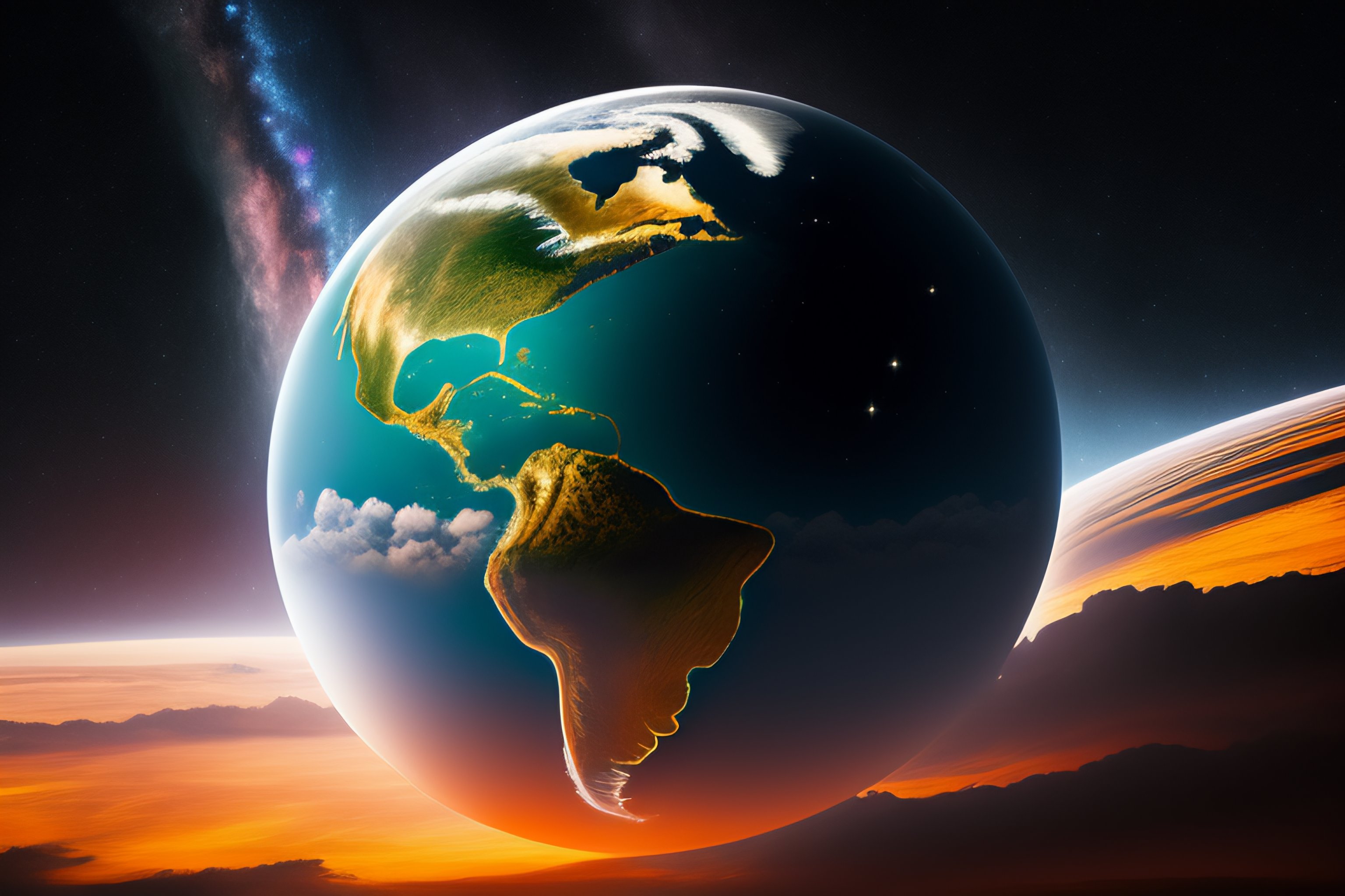 Lexica - The earth in space with a closed-eyed face, the beautiful Gaia