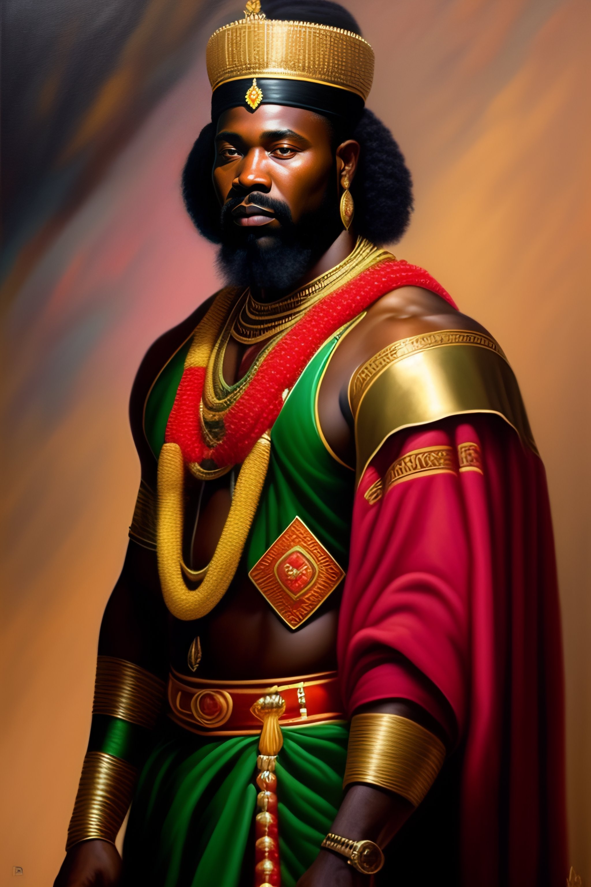 Lexica - Oil painting of an igbo king
