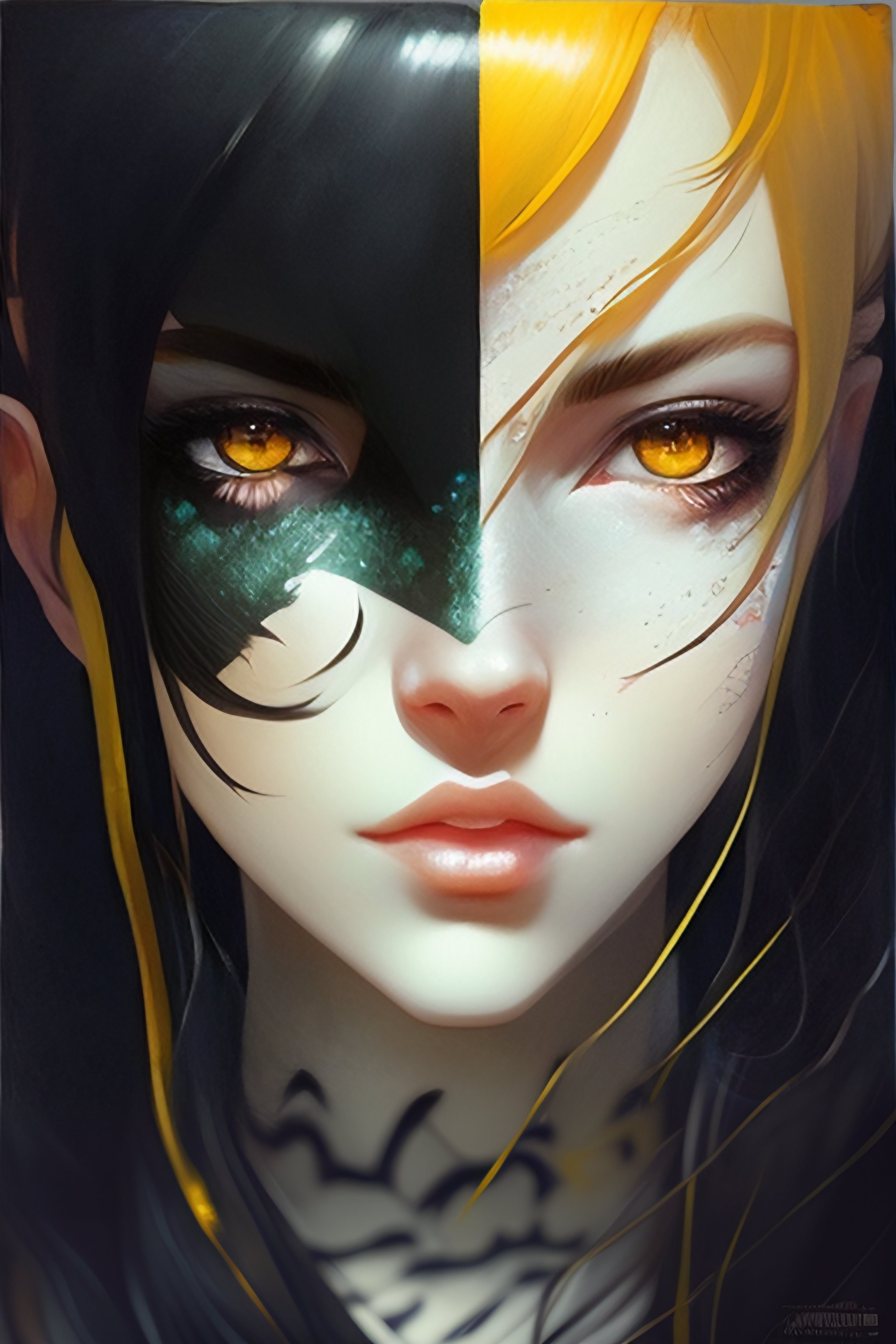 Lexica - Beautiful gothic irish lass, yellow-white-chrome wither eyes ...