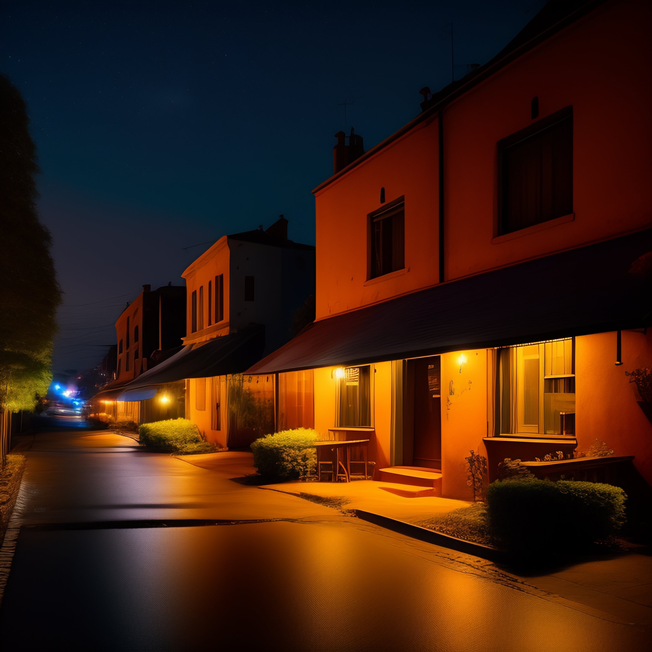 Lexica - Urban neighborhood at night, patina