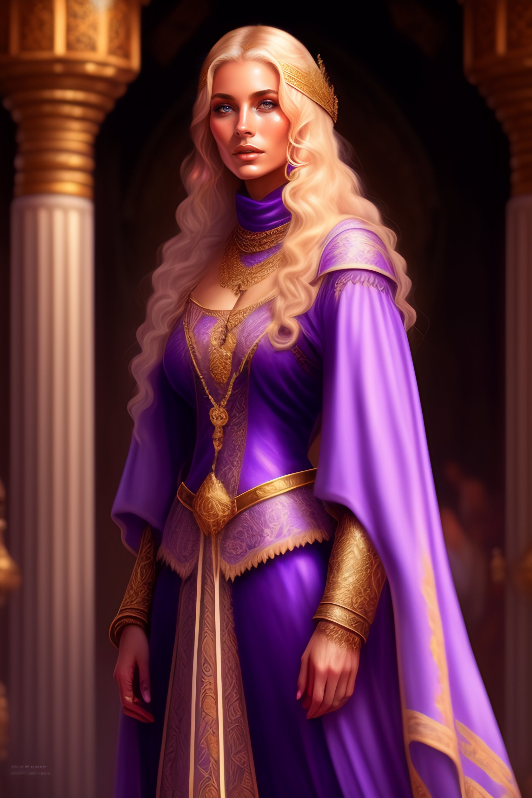 Lexica - A full body portrait of a cute beautiful medieval female blind ...