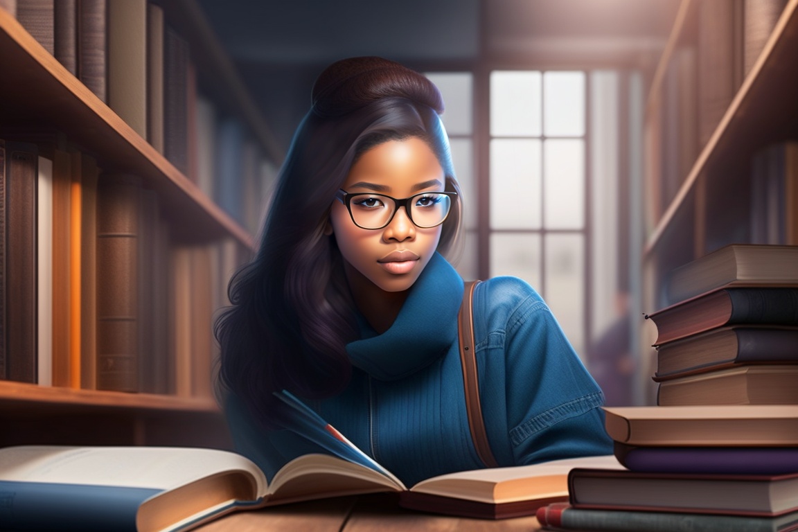 Lexica - A picture of a human student surrounded by books and studying ...