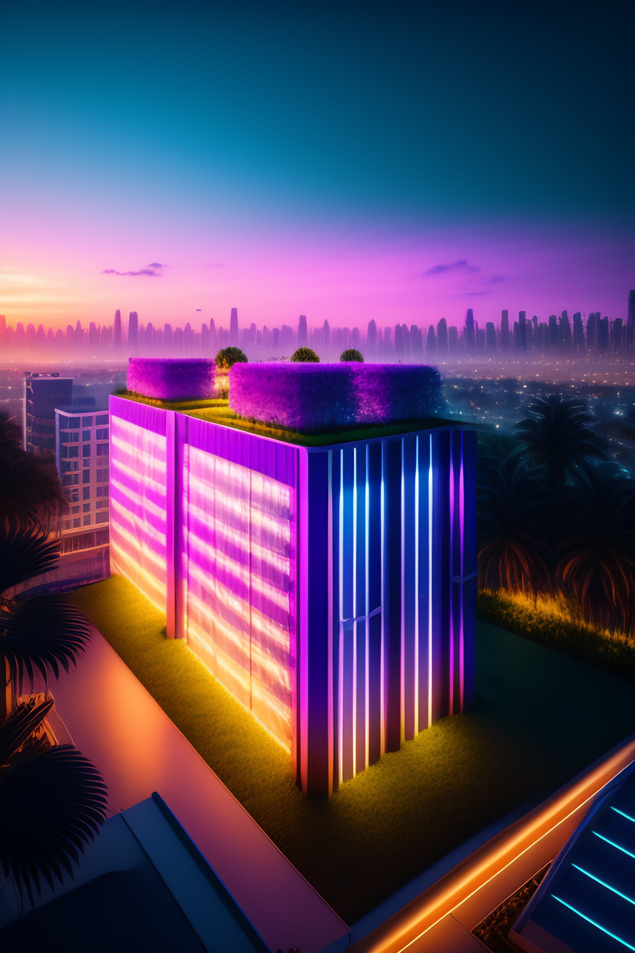 Lexica - Arial view of a city, modern low-rise architecture with ...