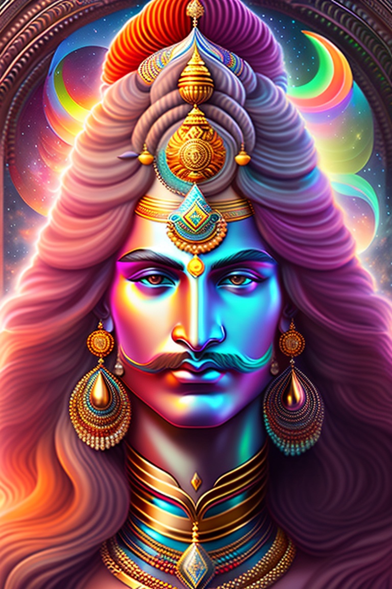 Lexica - Portrait of lord shiva, psychedelic