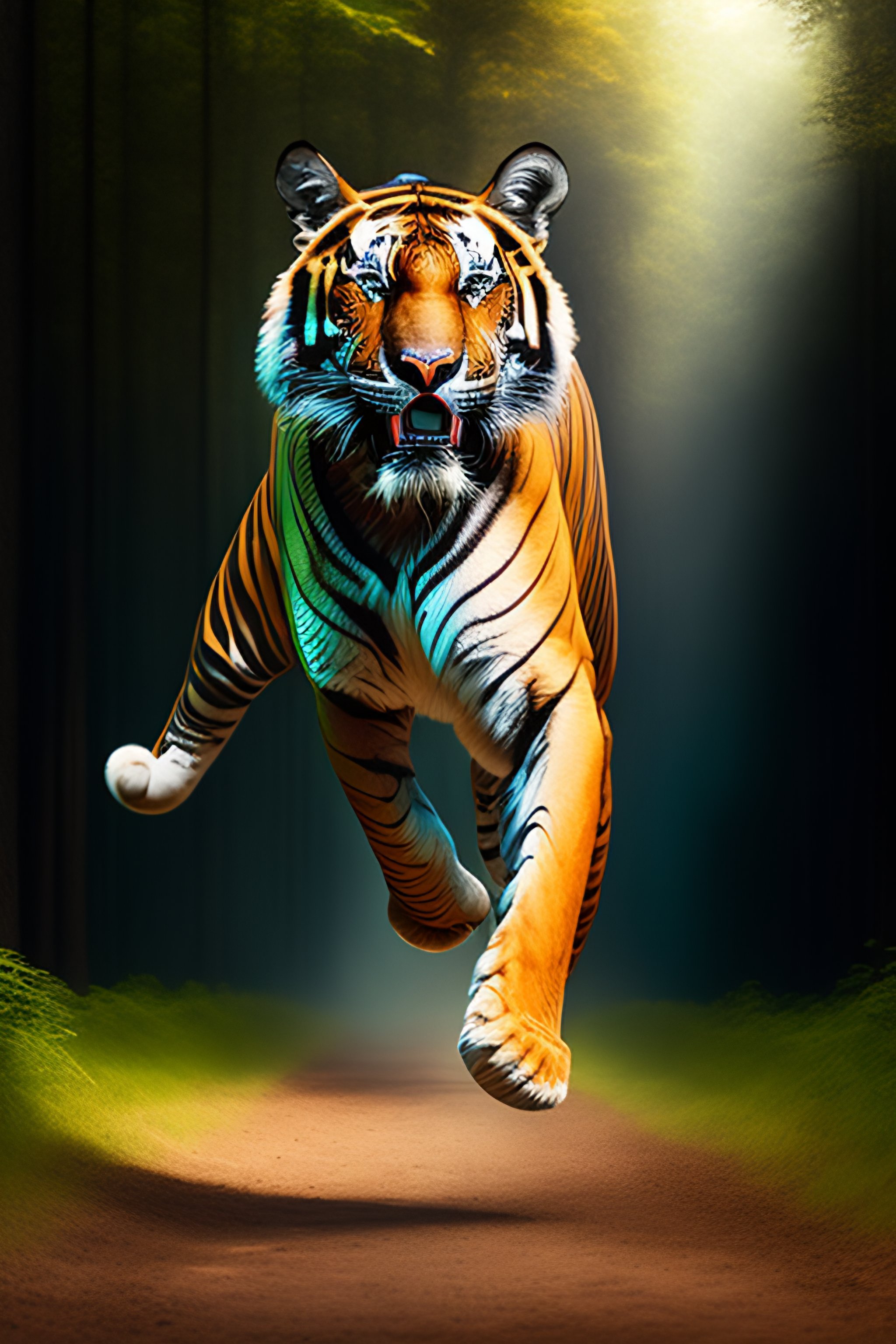 Bengal Tigers Jumping