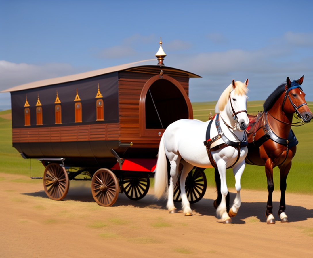 Lexica - Medieval magnificent box wagon of the traveling people made of ...