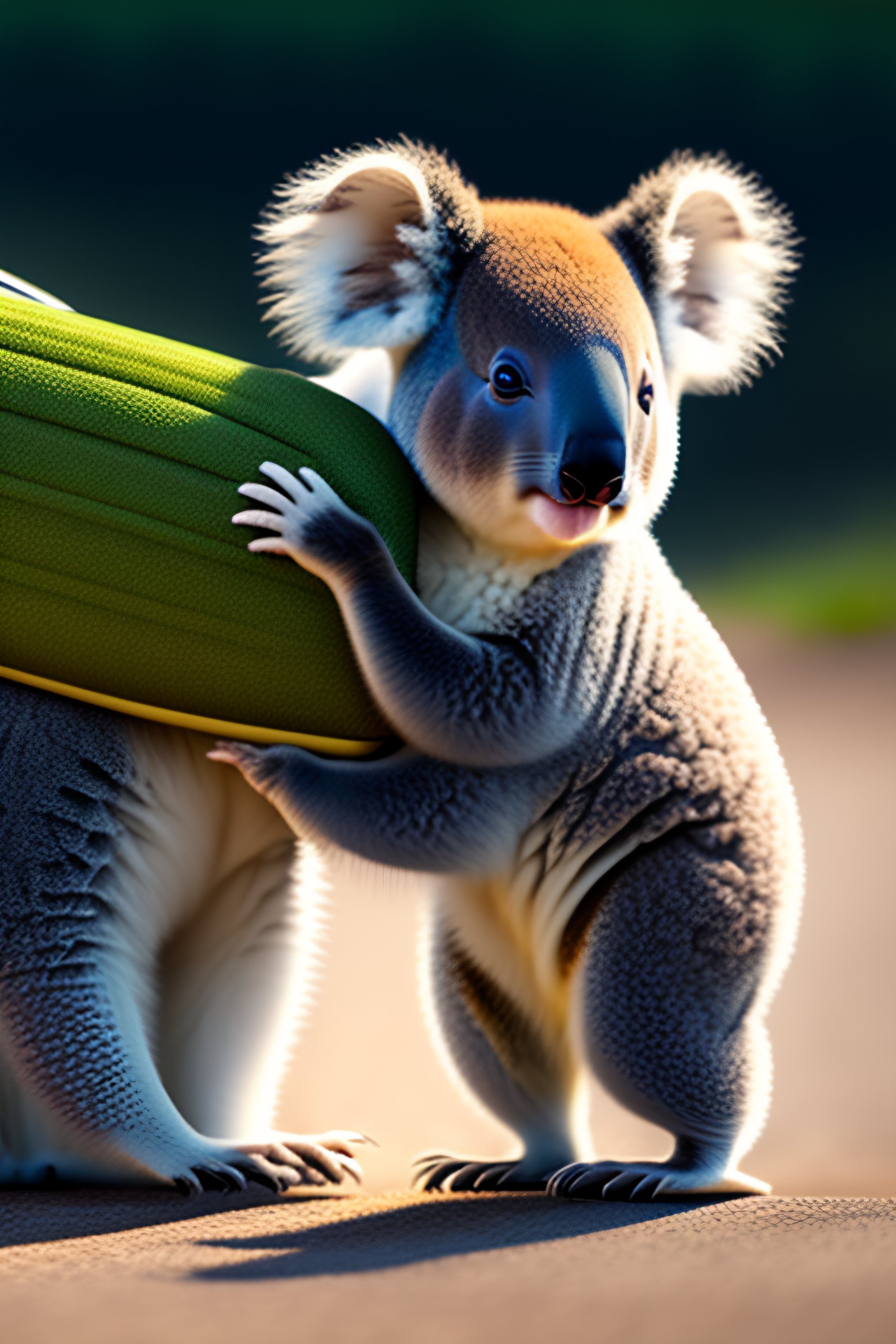 Lexica - Very long and thin onion attacking an old baby koala wearing ...