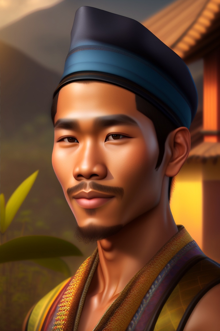 Lexica - A protagonist good looking sundanese man named ujang kusen ...