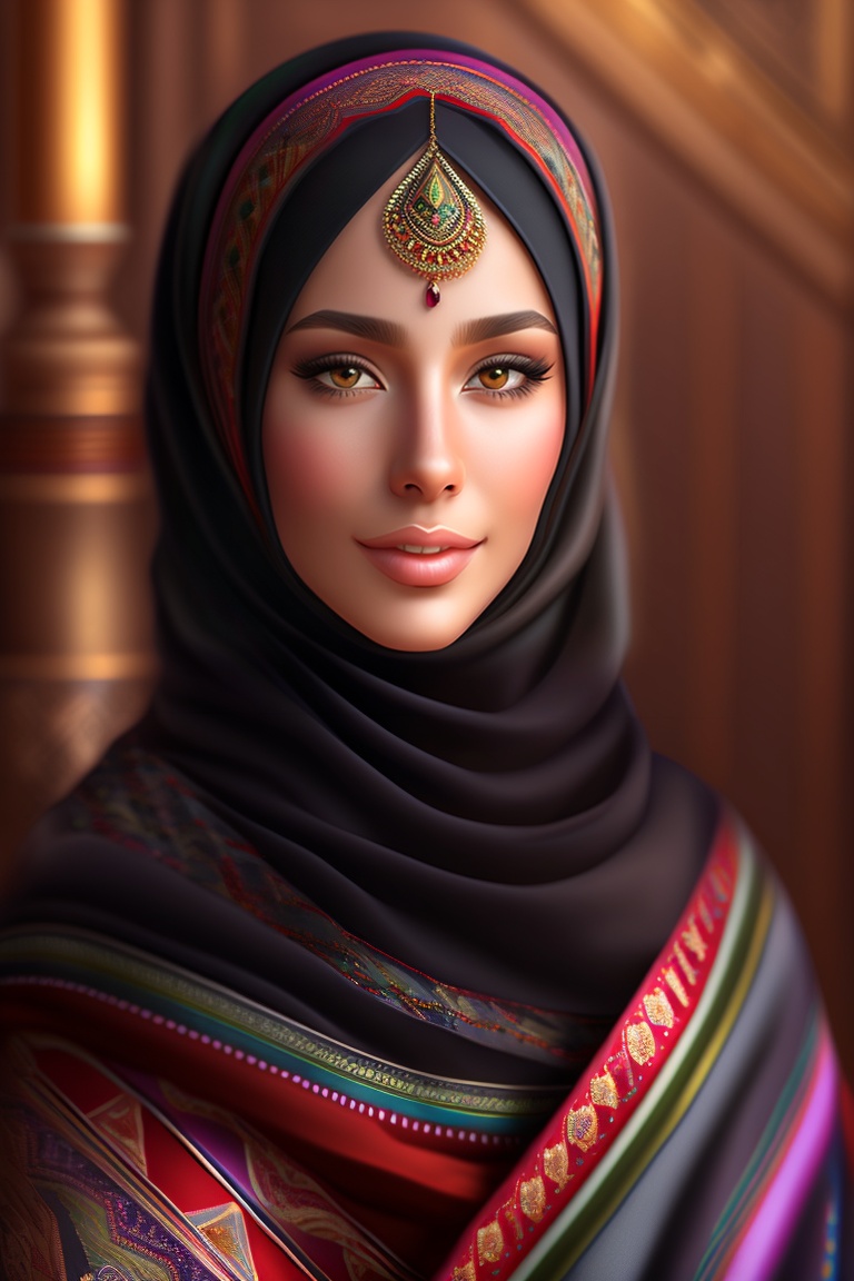 Lexica - A beautiful woman wearing hijab, full body , Palestinian ...