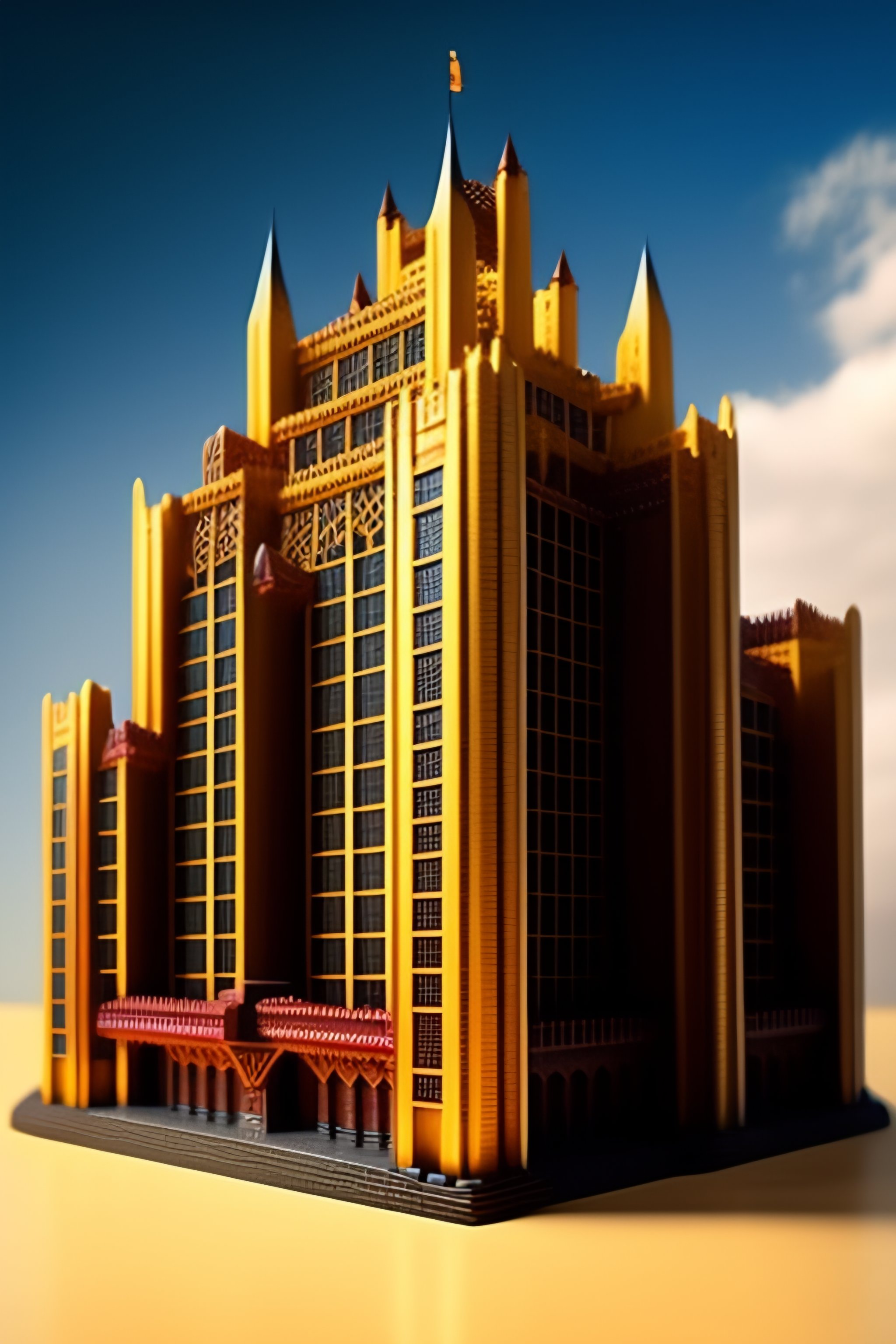 Lexica - Medieval castles built to look like a art deco city ...