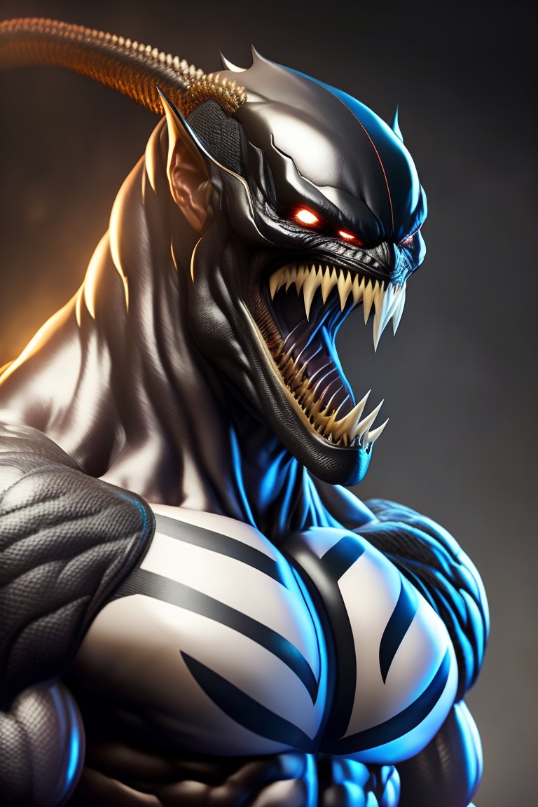 Lexica - Hyper realistic image of Venom and lobbo from dc comics hybrid ...
