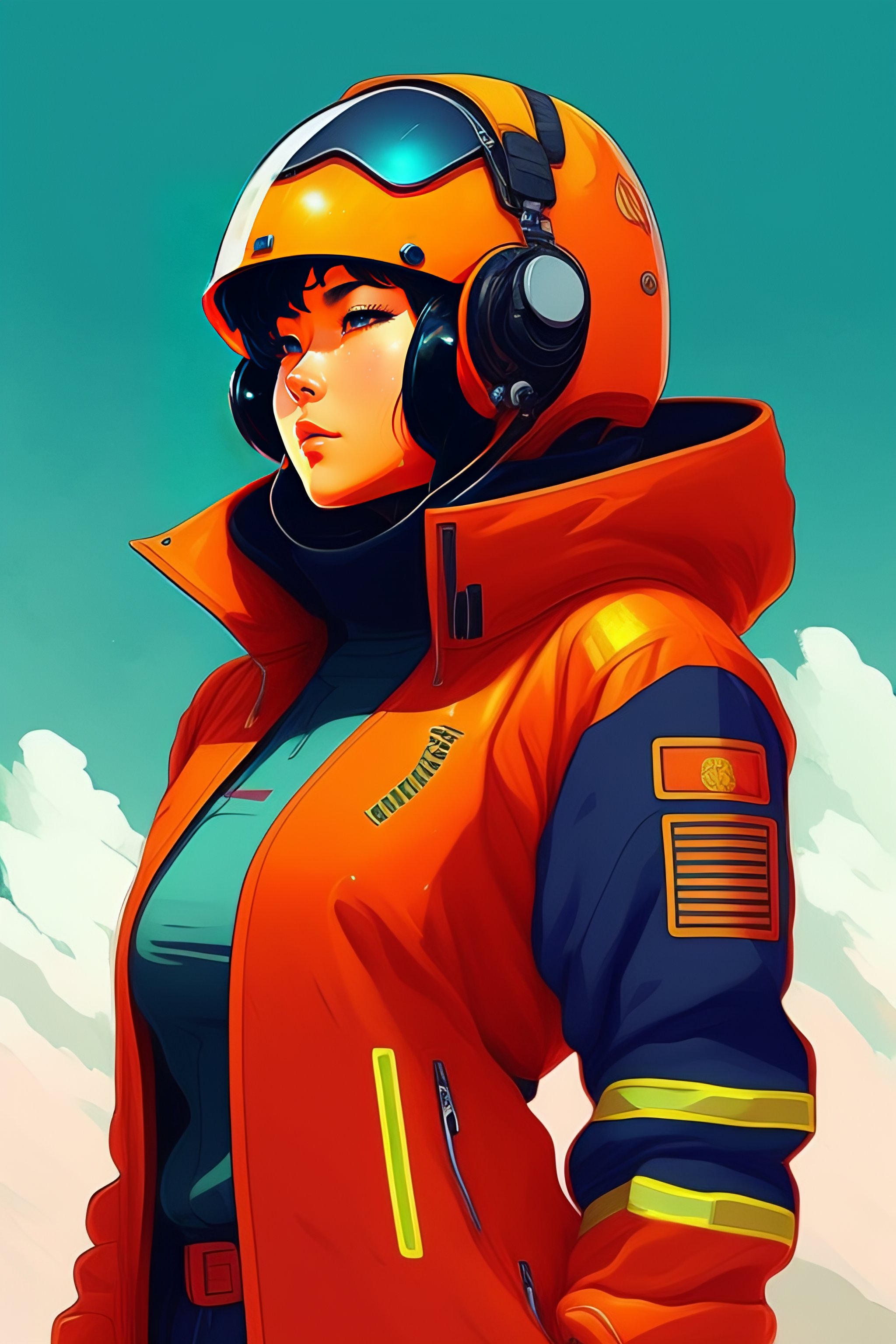 Lexica - A firefighter cyborg ,style of Laurie Greasley, studio ghibli ...