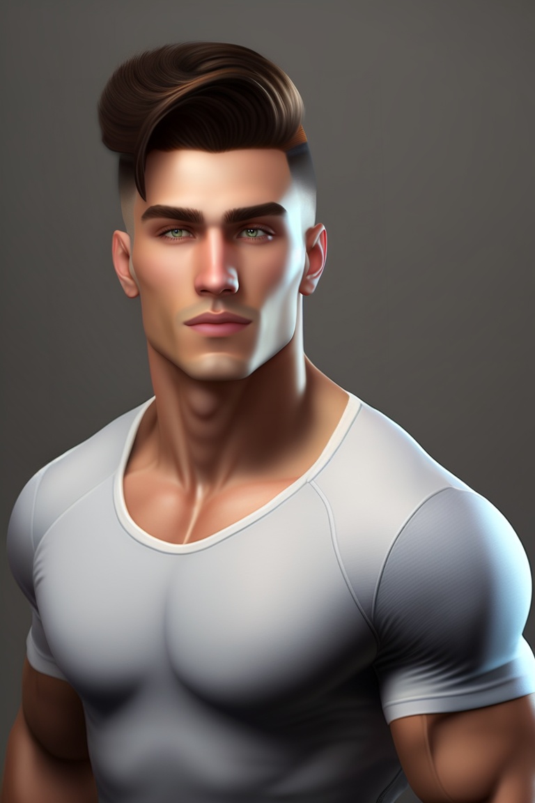 Lexica - Male , facing camera , men with t shirt, half body