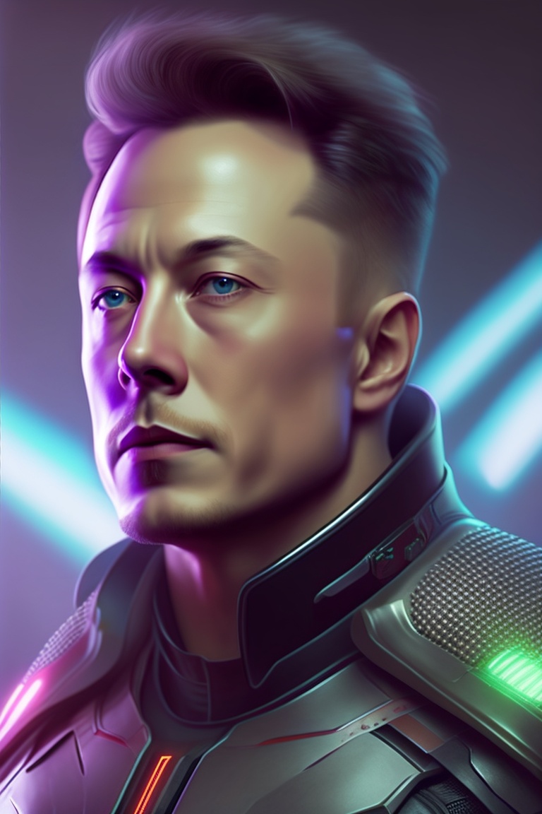 Lexica - Elon Musk as an evil cyborg, futuristic, cyberpunk,