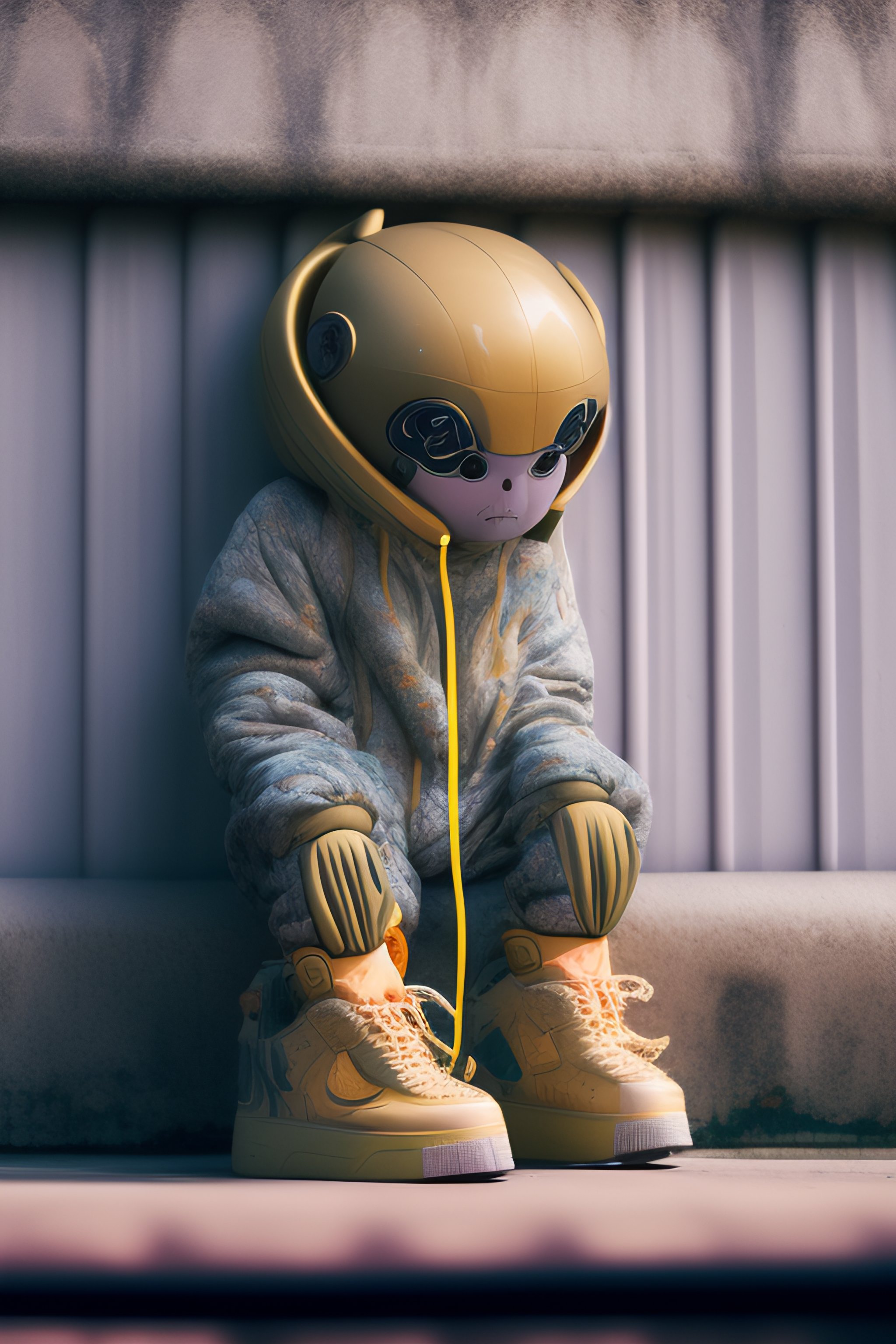 Lexica - Eerie extra-terrestrial alien monster in streetwear futuristic ...