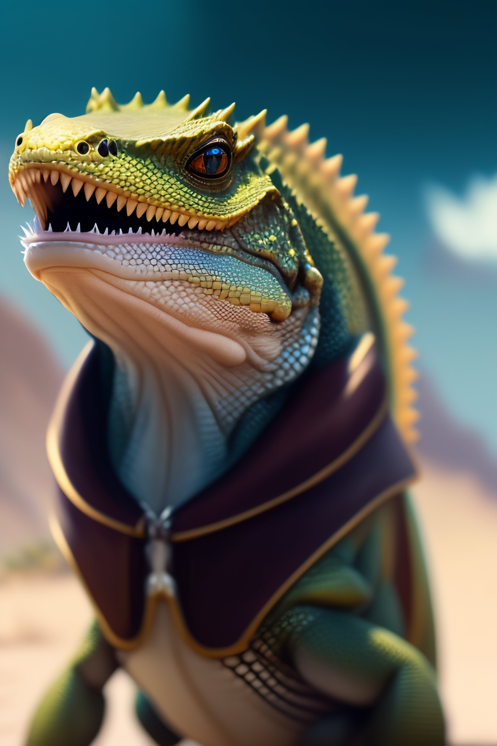 Lexica - A lizard cycling by greg rutkowski makoto shinkai kyoto ...