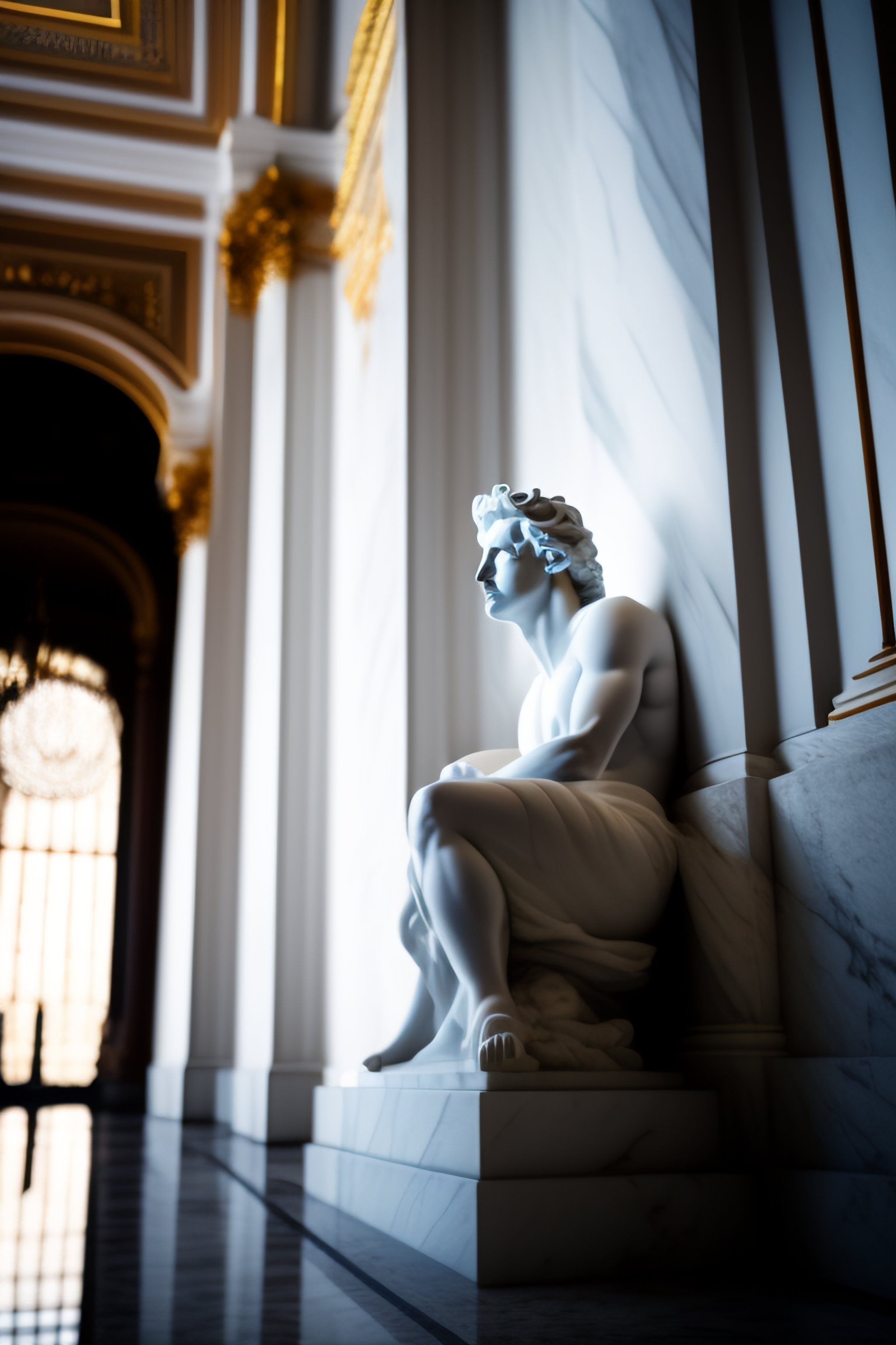 Lexica - Photo of a marble statue of Rick Sanchez, gleaming ...