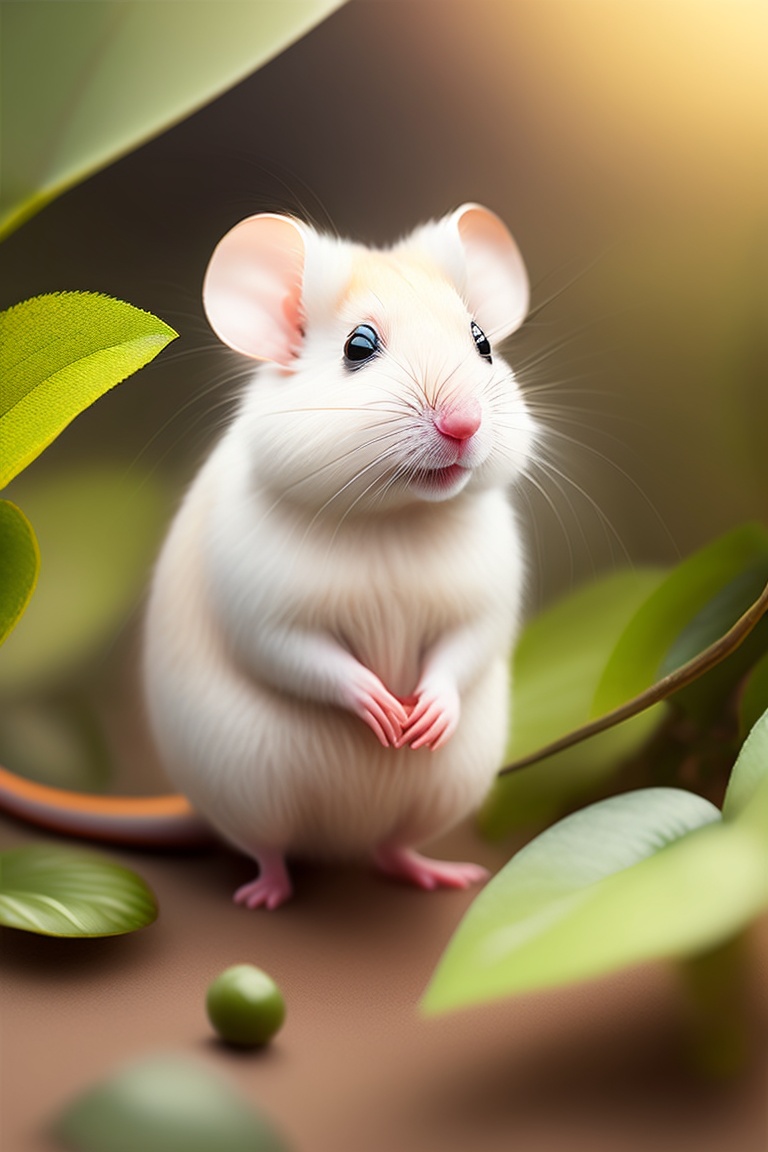 Lexica - White Molly Mouse, a curious and adventurous little mouse in a ...