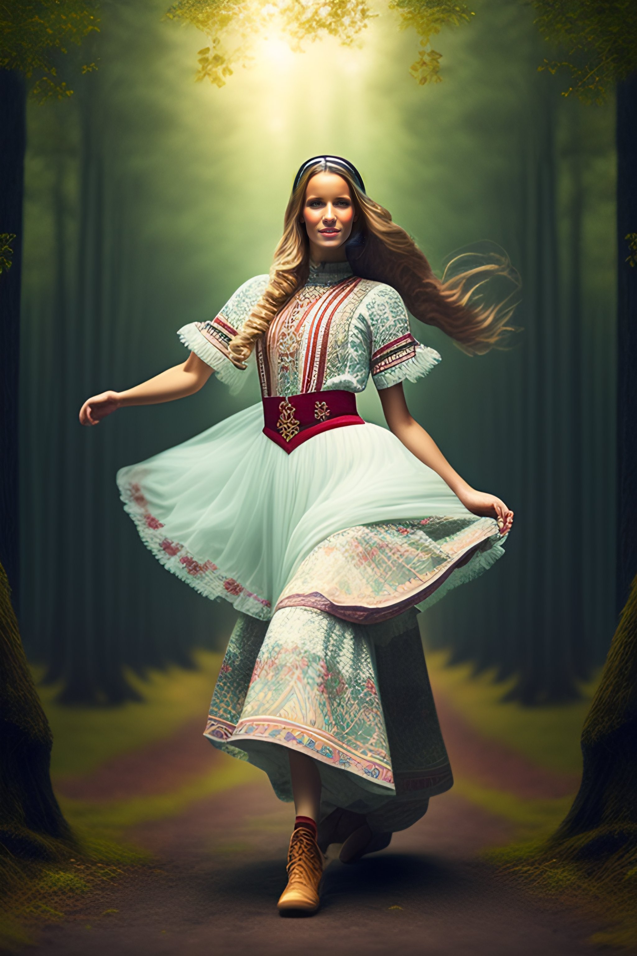 Lexica - Slavic girl dancing in the Middle Ages forest