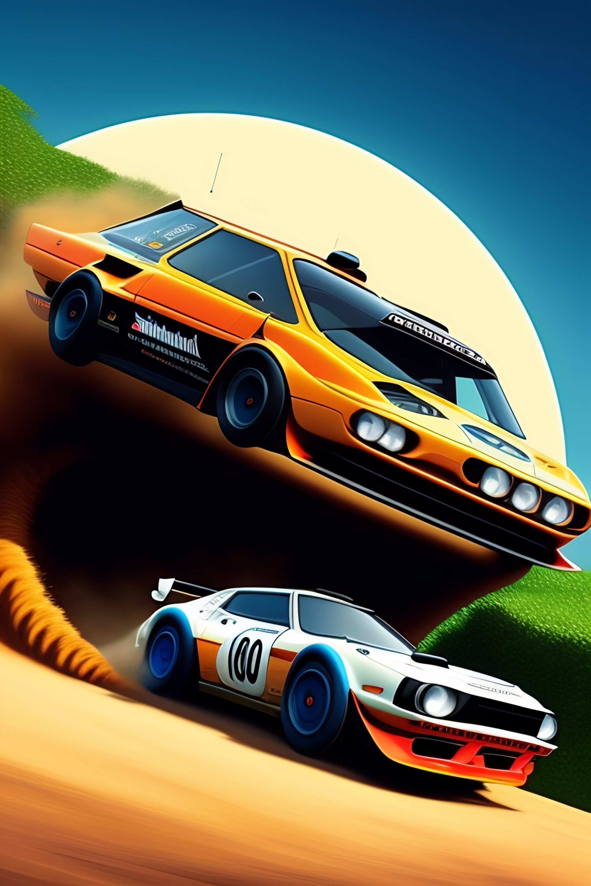 Lexica - Studio ghibli's, rally car