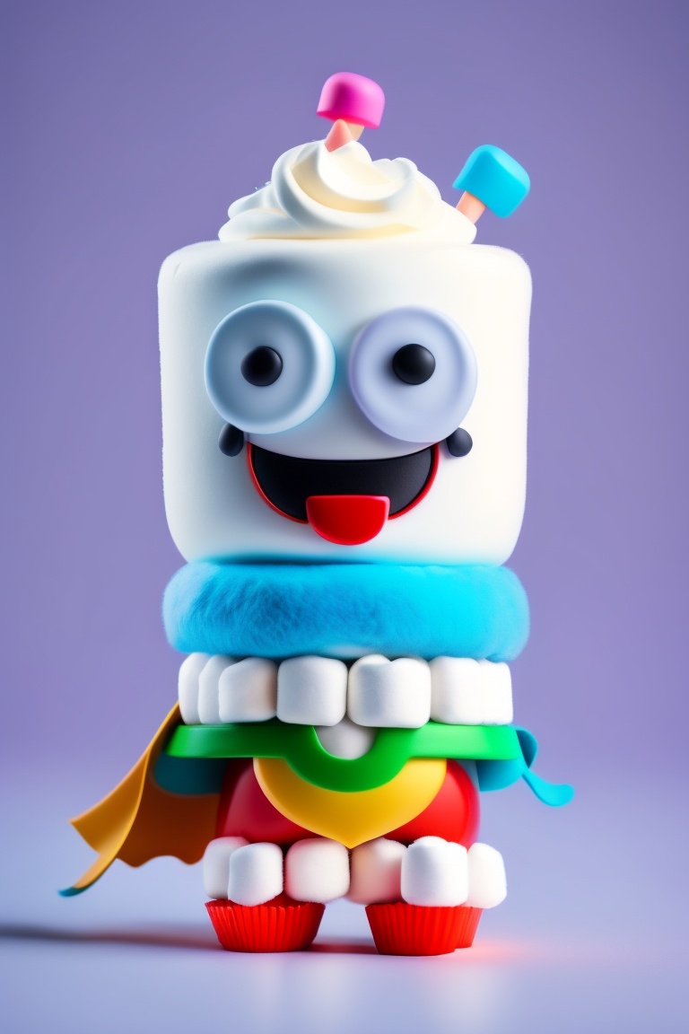 Lexica - A very cute super hero made of marshmallow with googly eyes ...