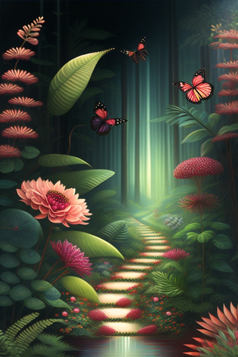 Lexica - Magic trippy strawberry jewel encrusted spiked flowers and ...