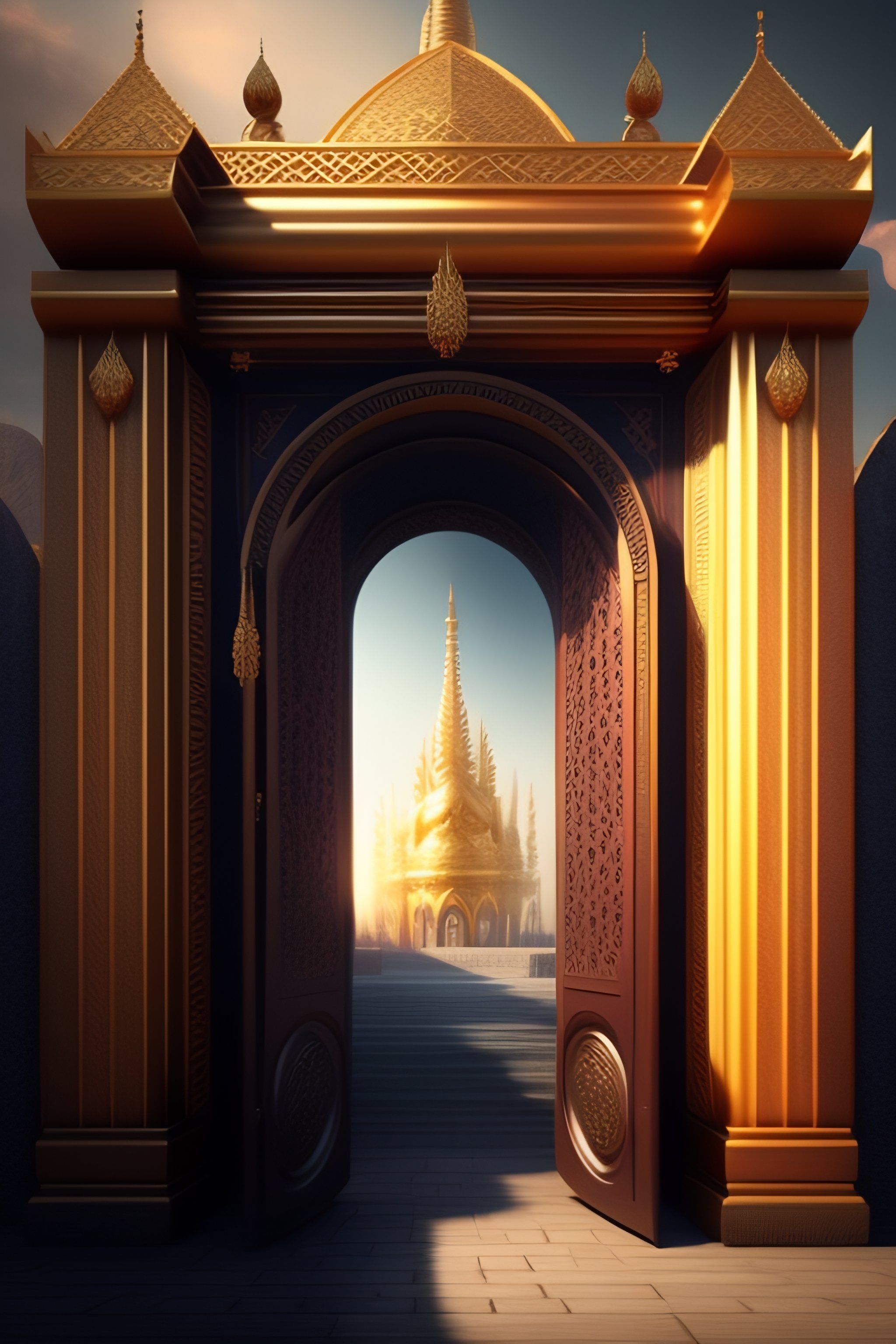 Lexica - Little God in midle of gate of heaven,photo realistic, highly ...