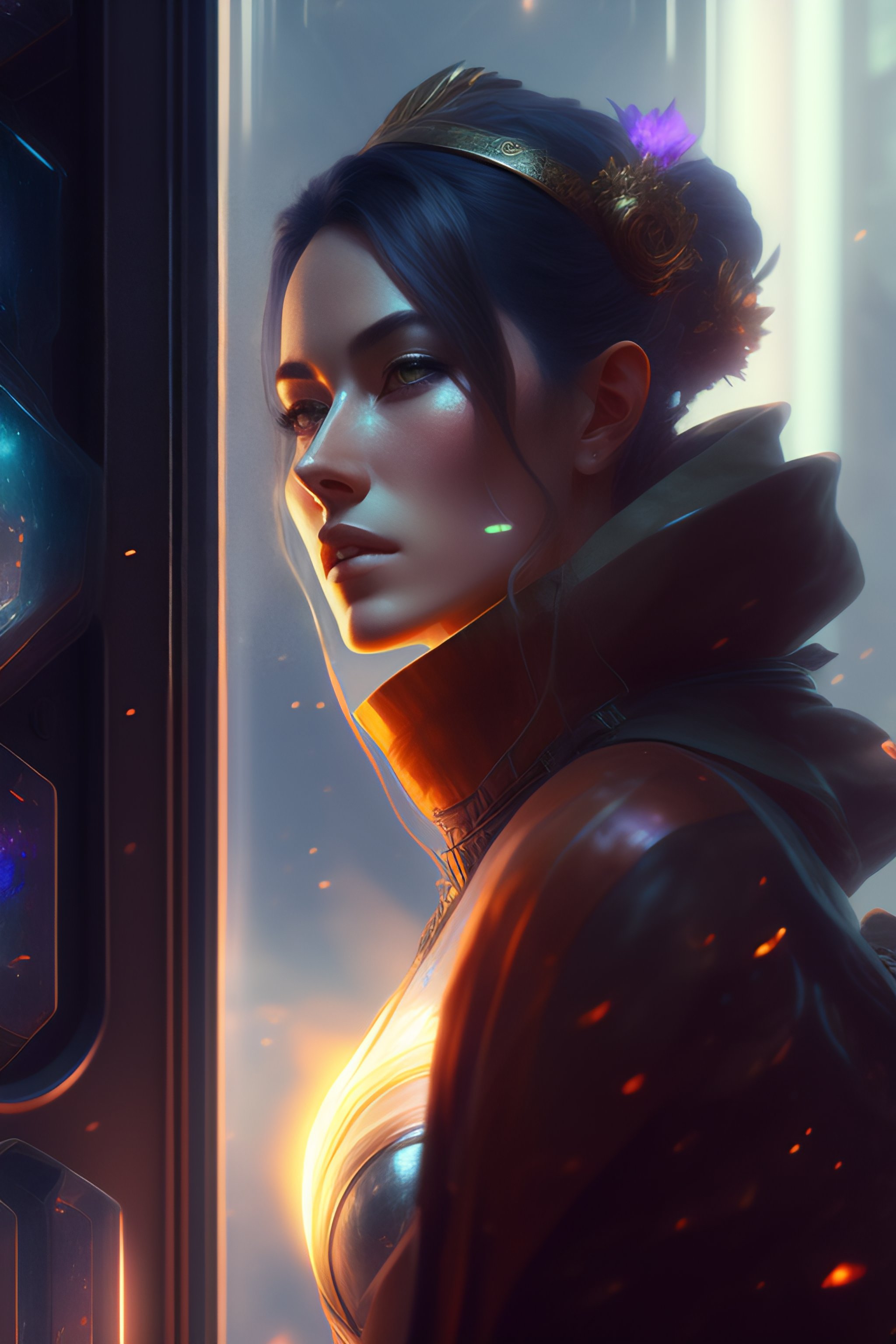 Lexica - A photo of 8k ultra realistic corrupted rainbow humanoid queen ...