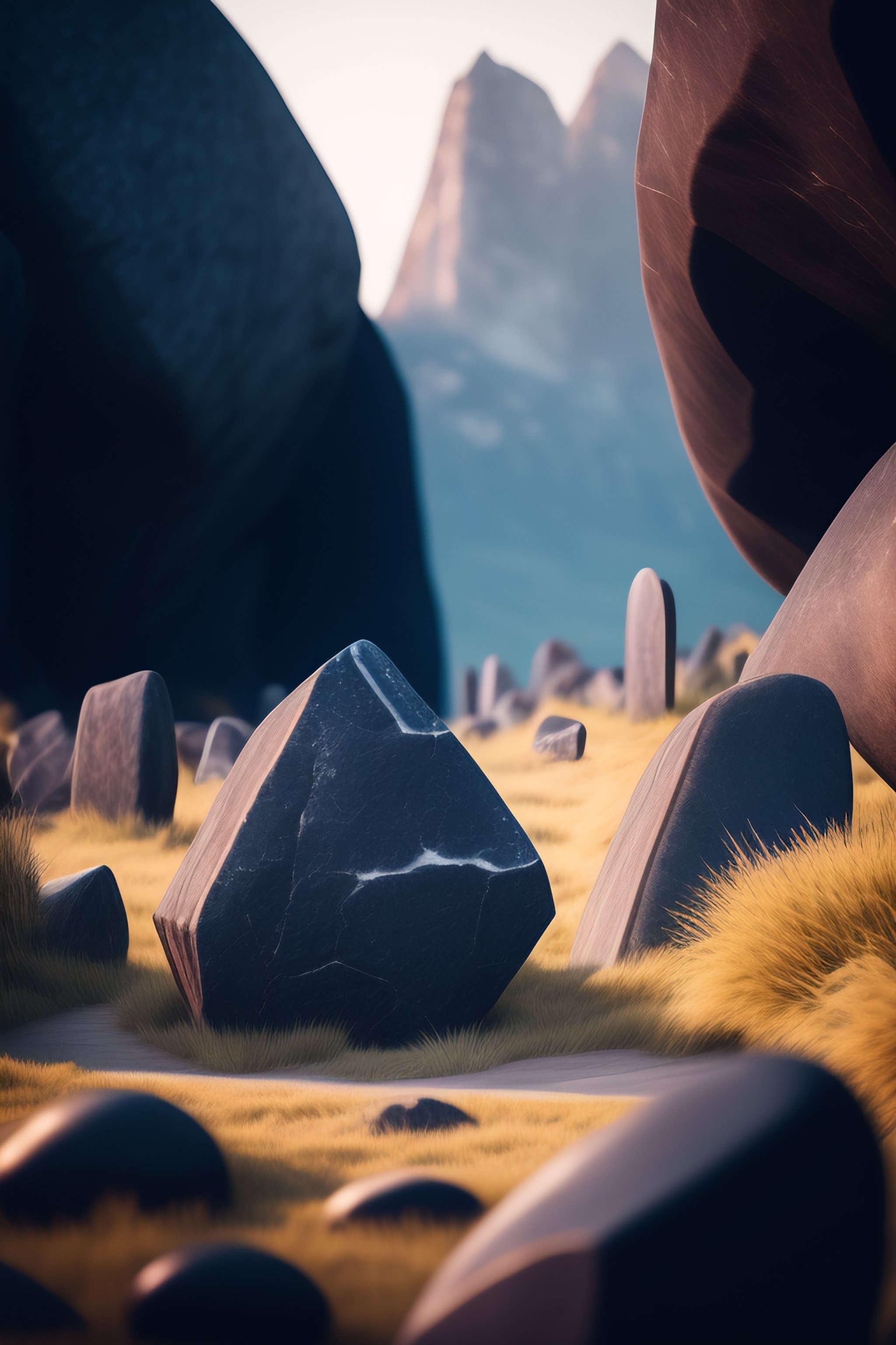 Lexica - Man crawls between a monumental set of rocks in a vast ...