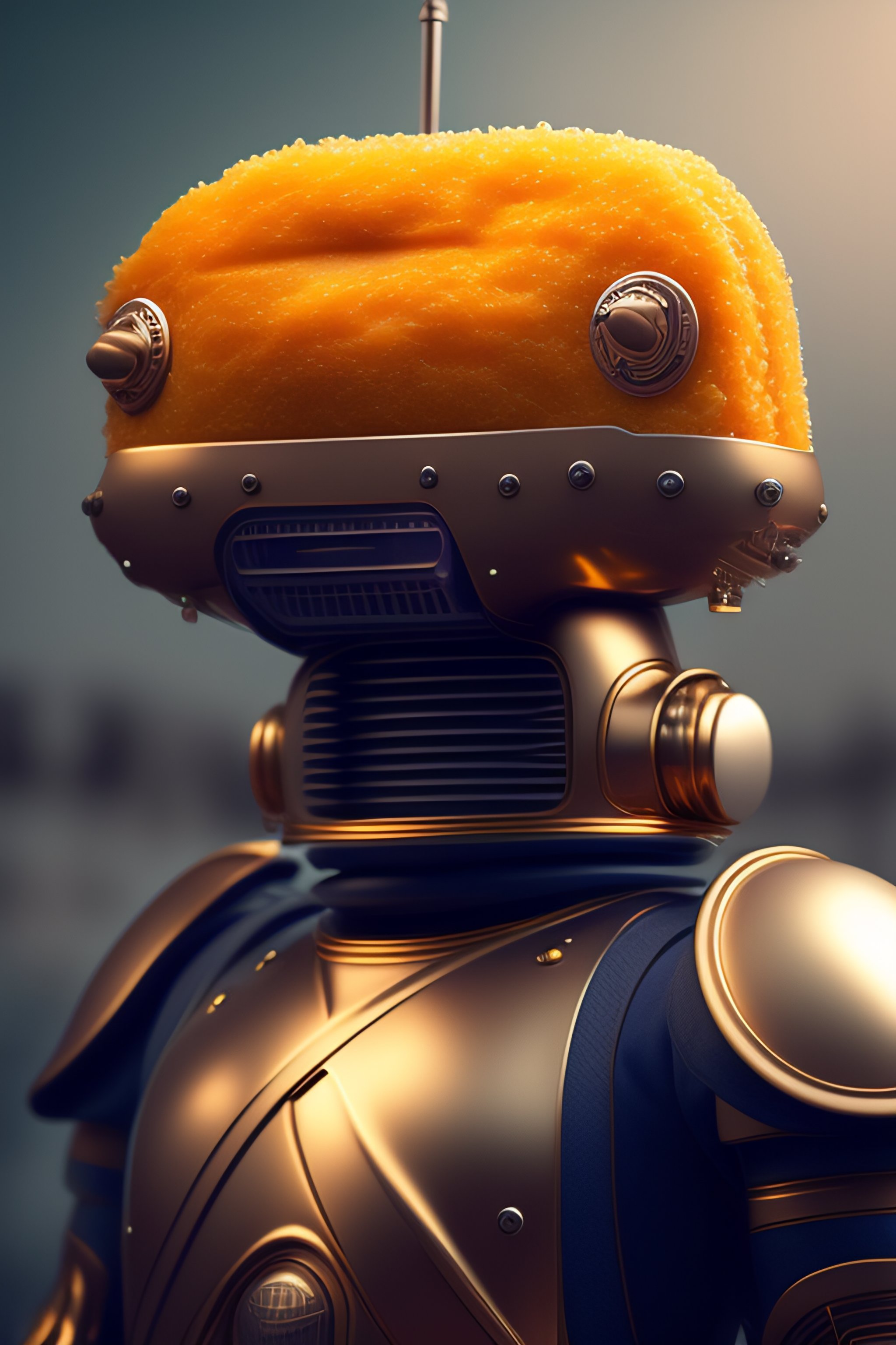 Lexica - Lushill style, robot shaped Fried Chicken