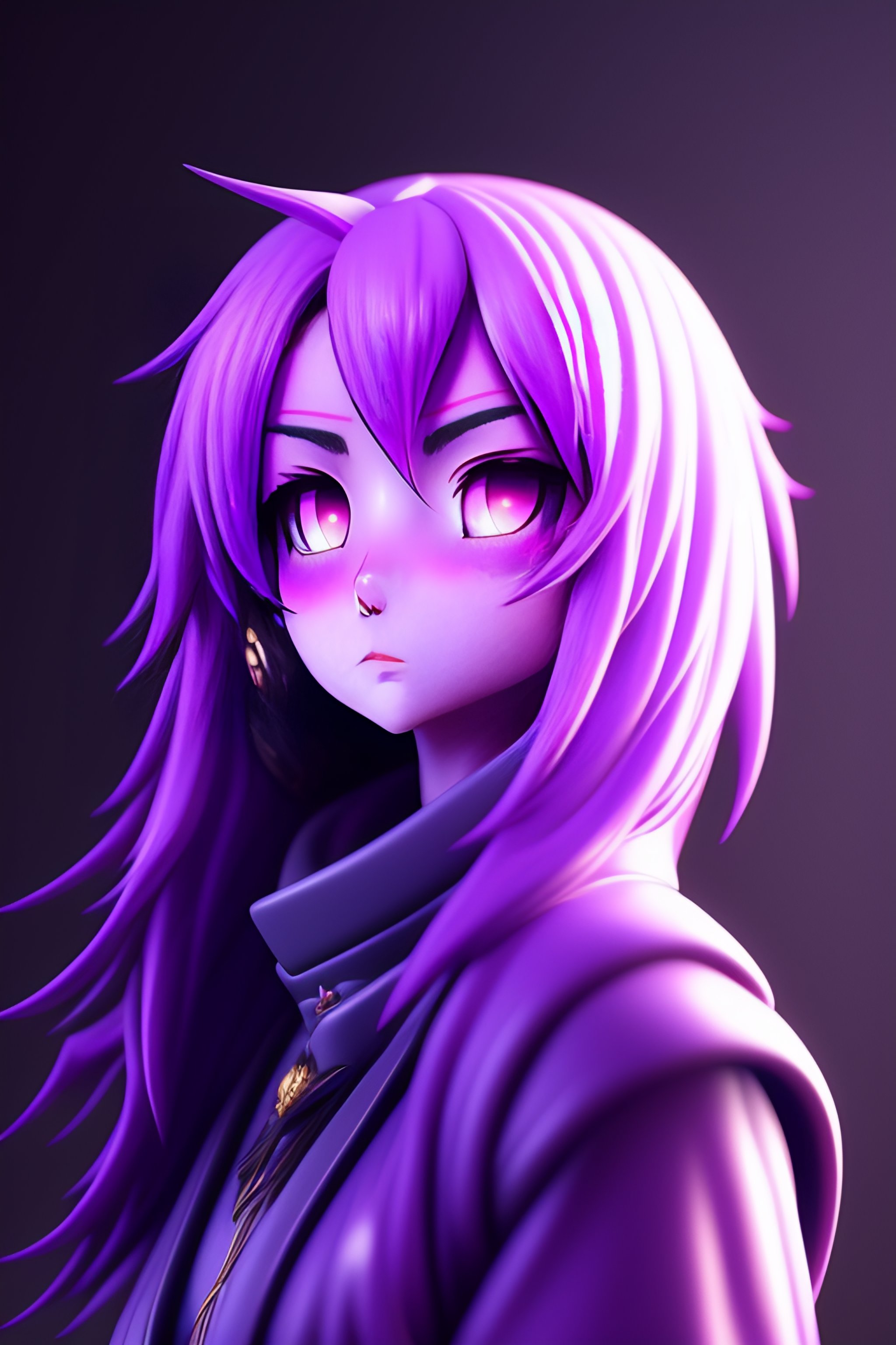 Lexica - Purple ghost simple, anime style