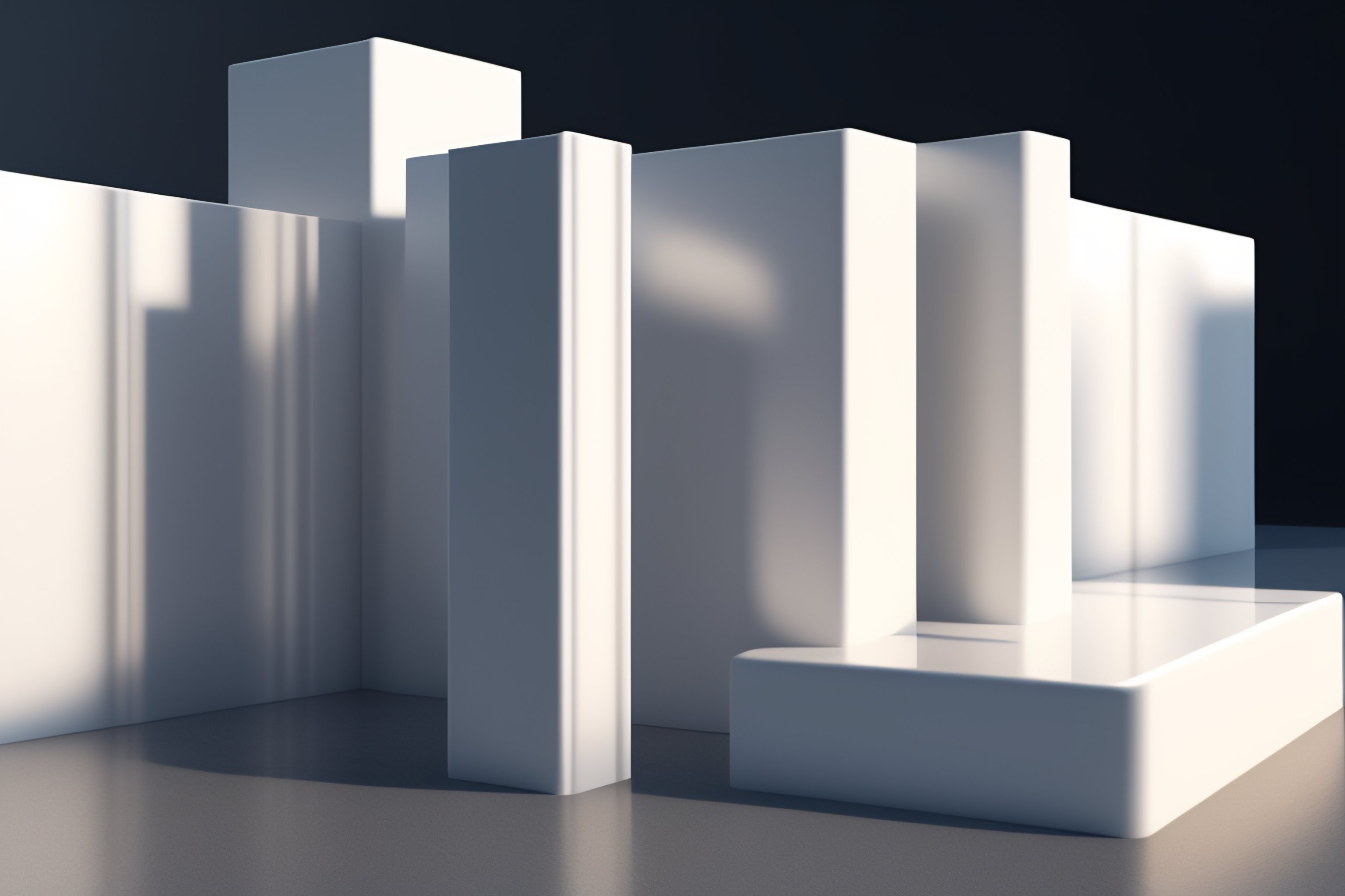 Lexica - White pieces of stone slabs forming a product podium for ...