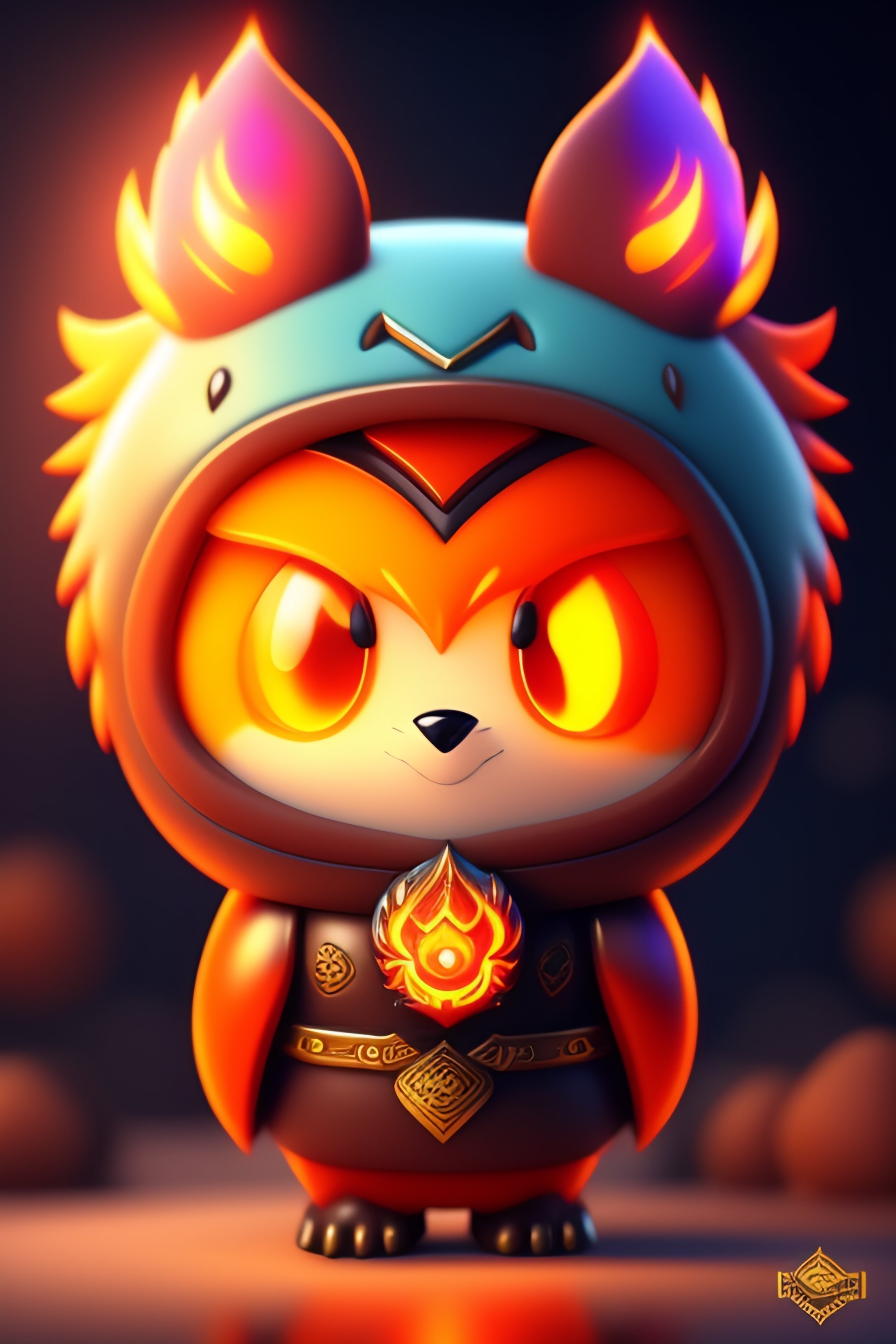 Lexica - Cute chibi kawaii fire 🔥 owl