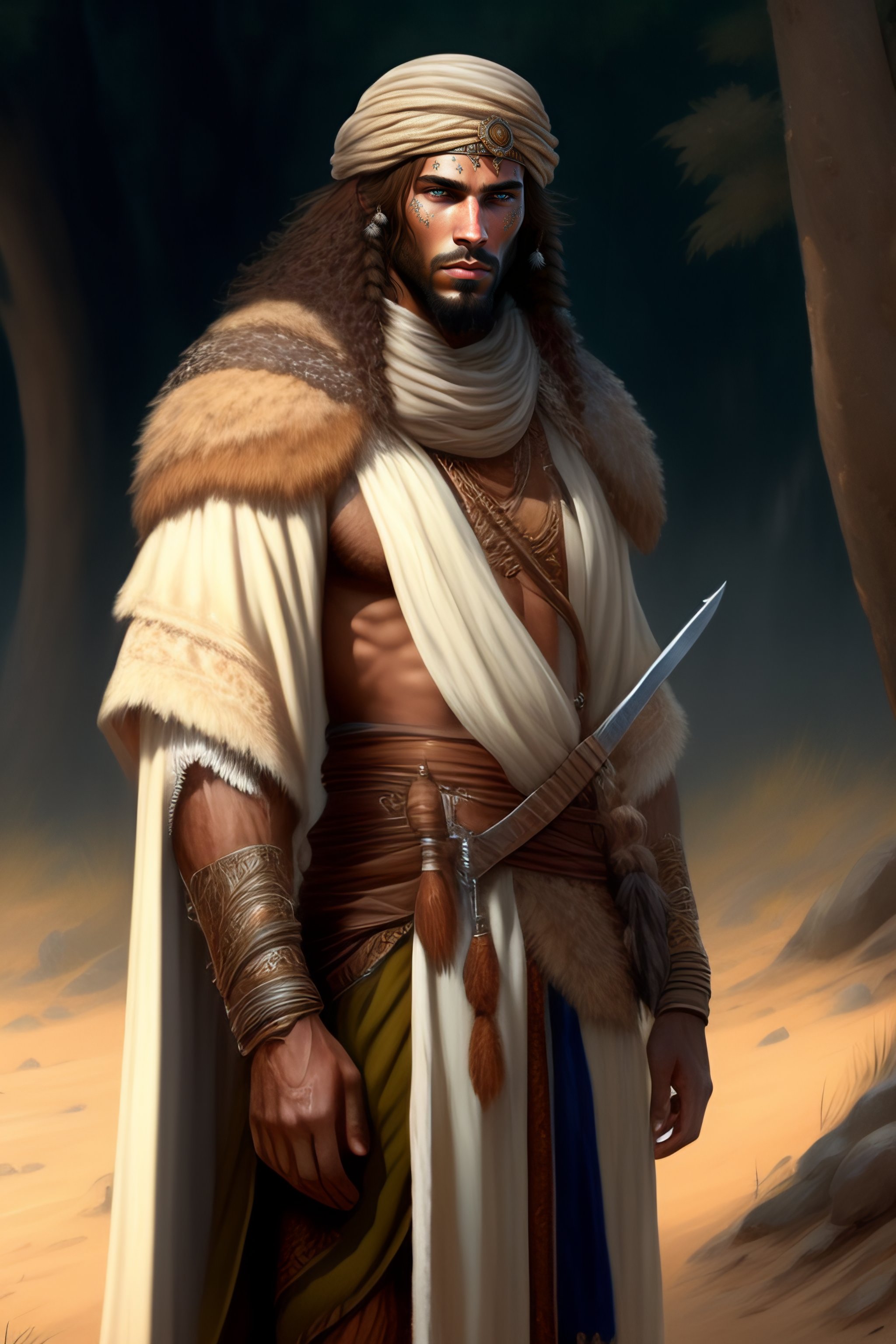 Lexica - A full body portrait of a beautiful soldiers quarter bedouin ...