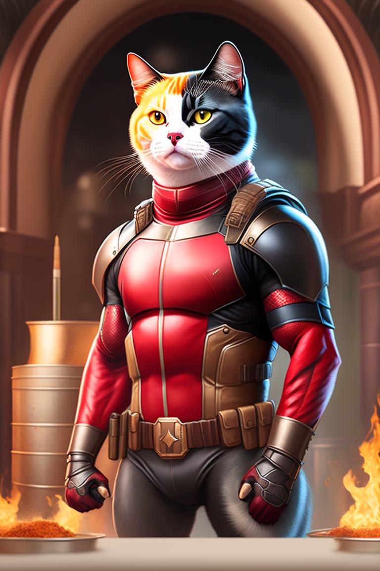 Lexica - Produce an image of a cat that has been artistically painted ...