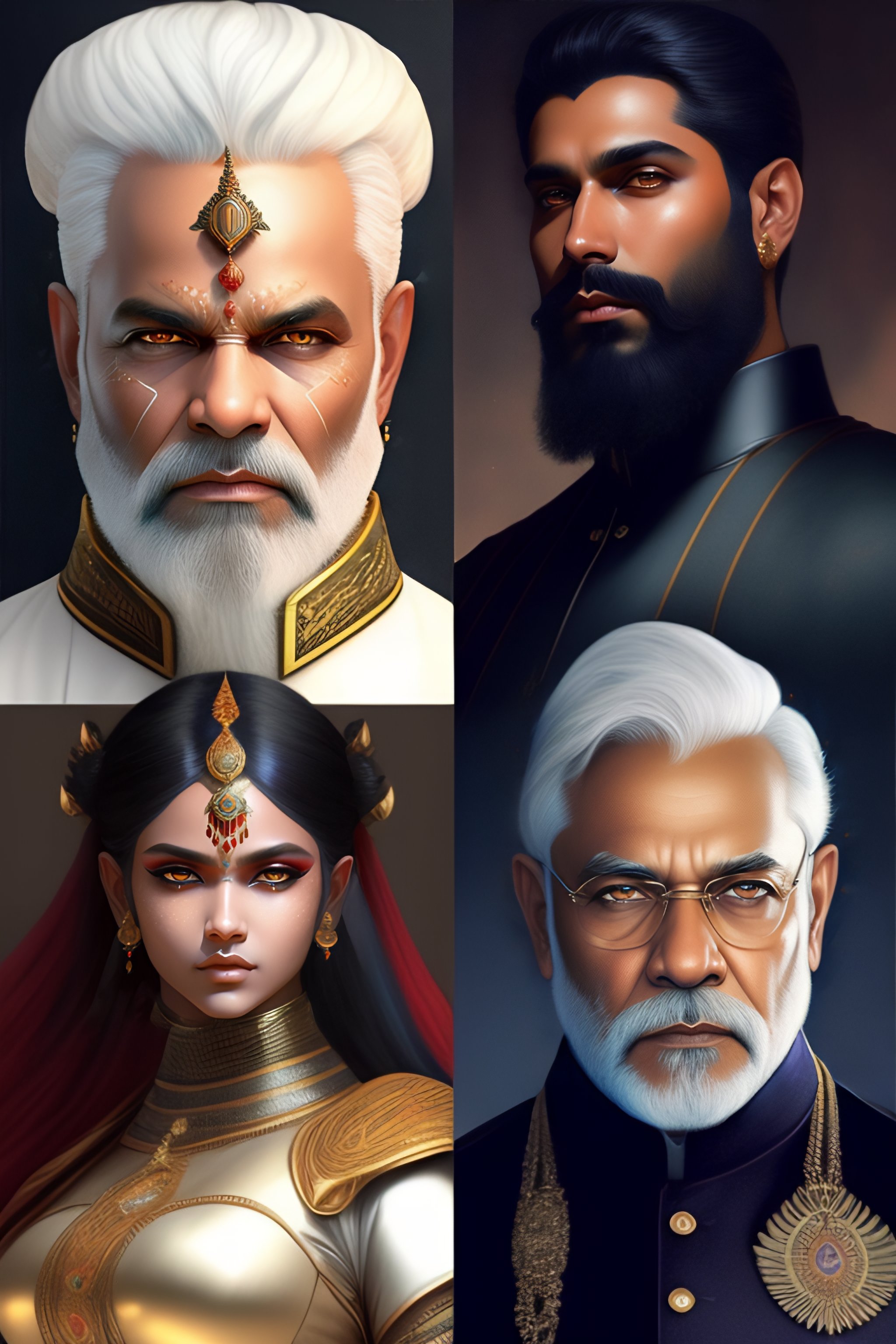 Lexica - Portrait of joe narendra modi goth cyborg with white hair in ...