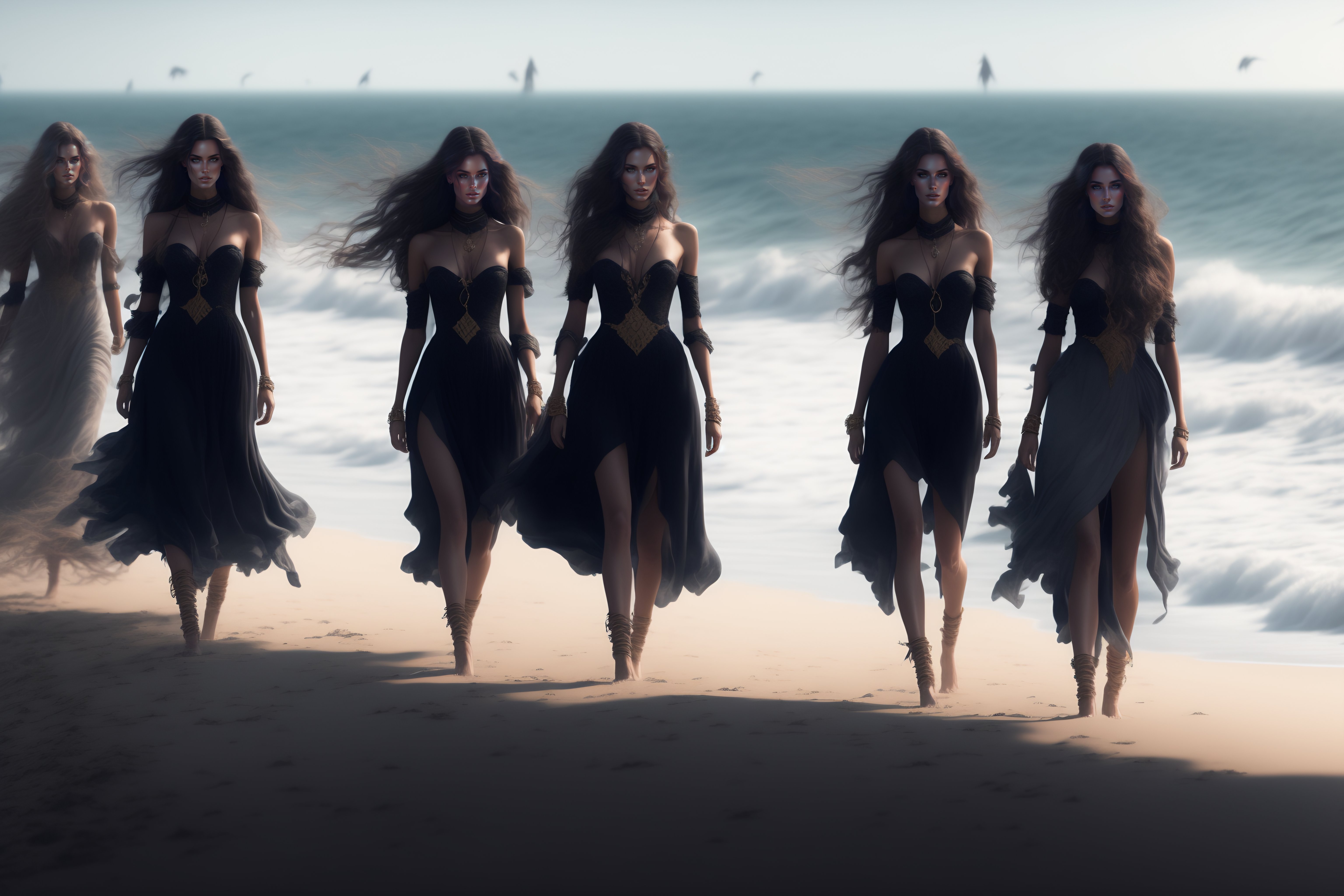 Lexica - Gorgeous witches with long hair, , detailed, hyper realistic ...