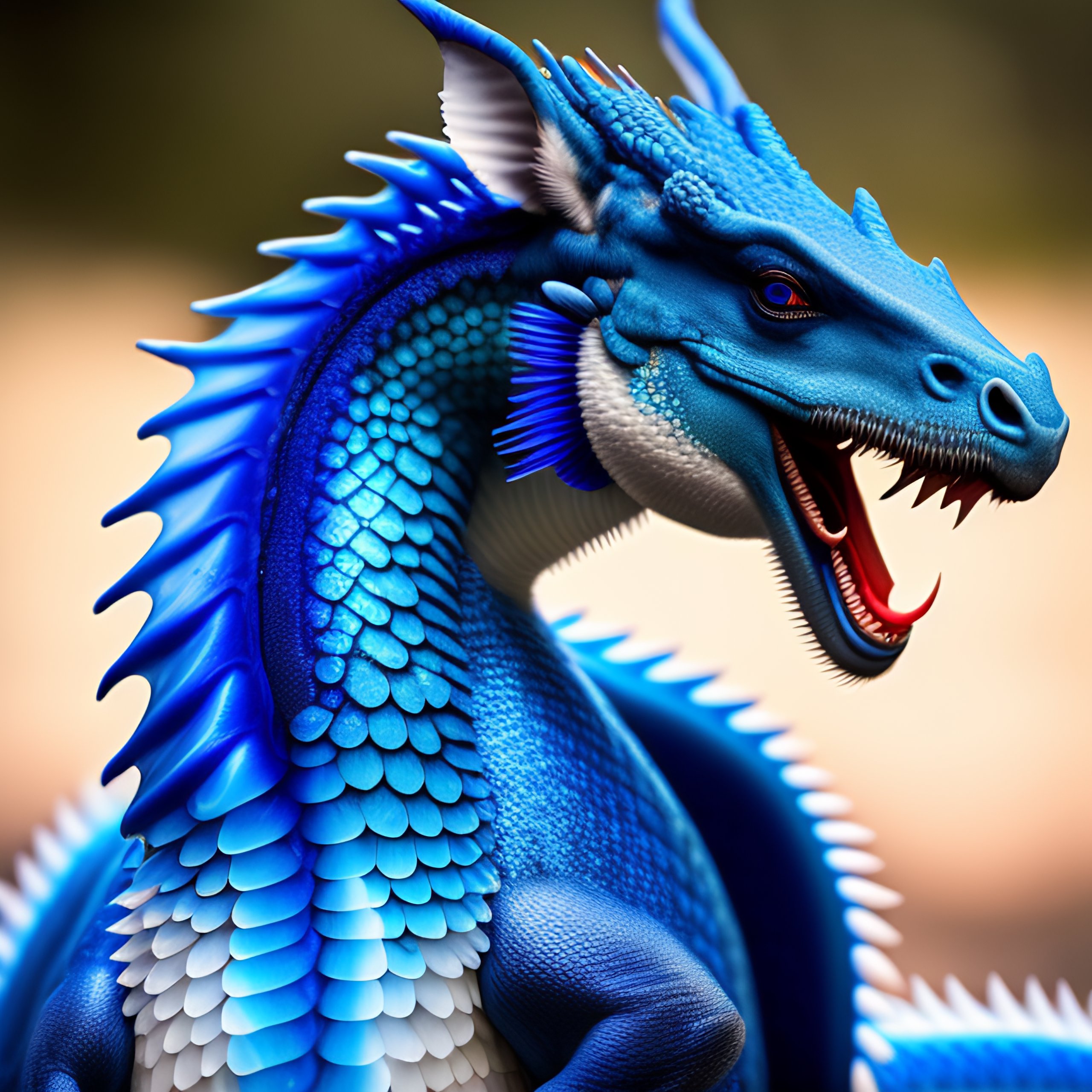 Lexica - Portrait of a china blue ice dragon, sharp