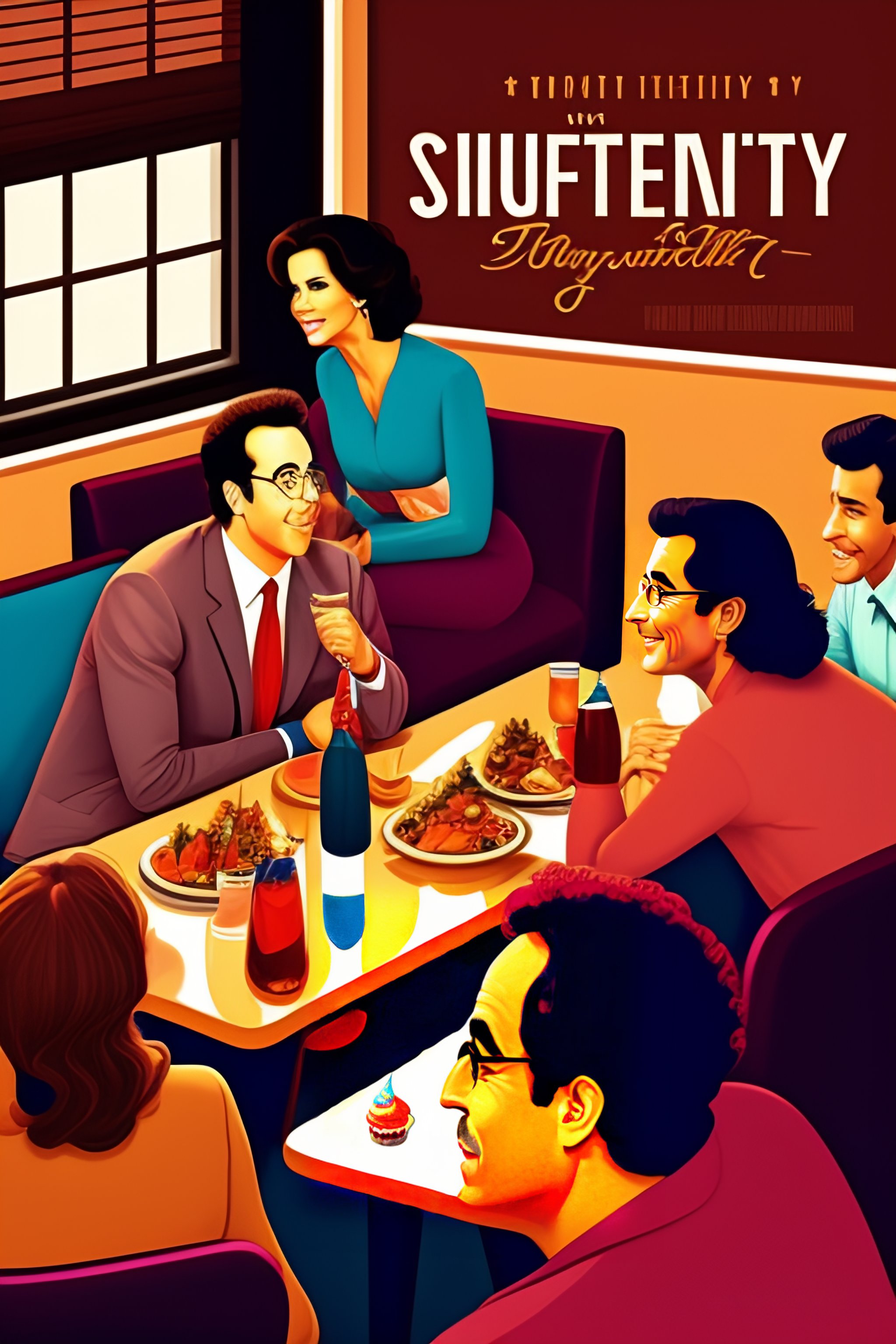 Lexica - Seinfeld restaurant party, digital art, illustration, highly ...