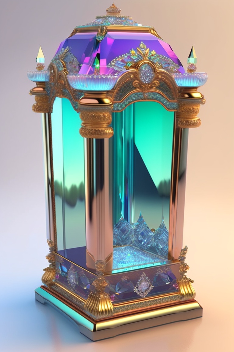 Lexica - Kristall, crystal throne adorned with crystal flowers ...