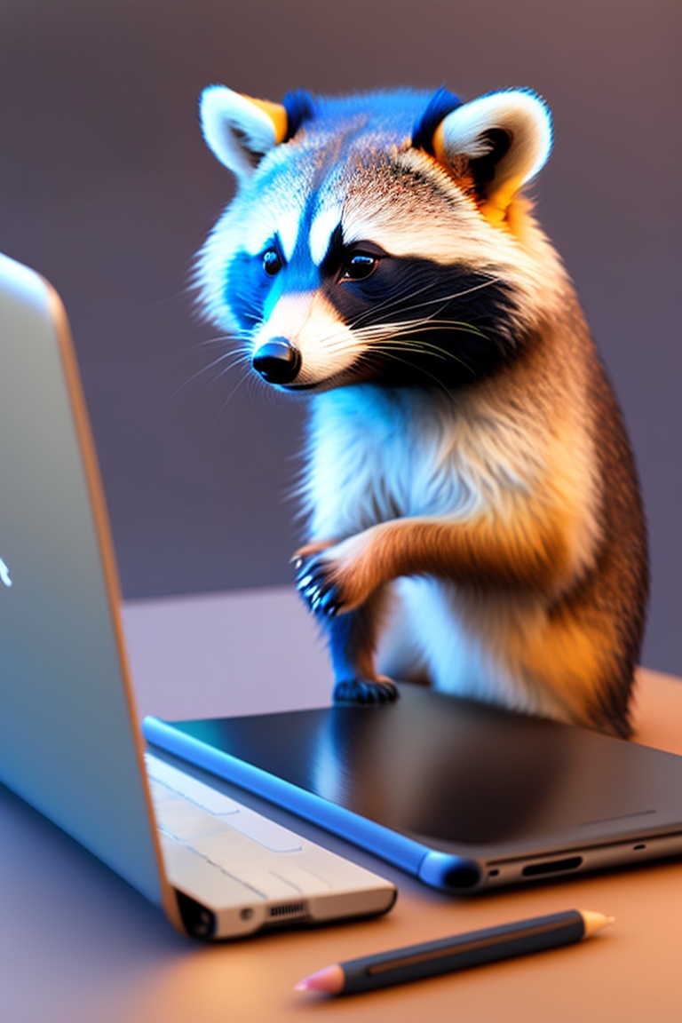 Lexica - A raccoon, representing the technological prowess of graphic ...