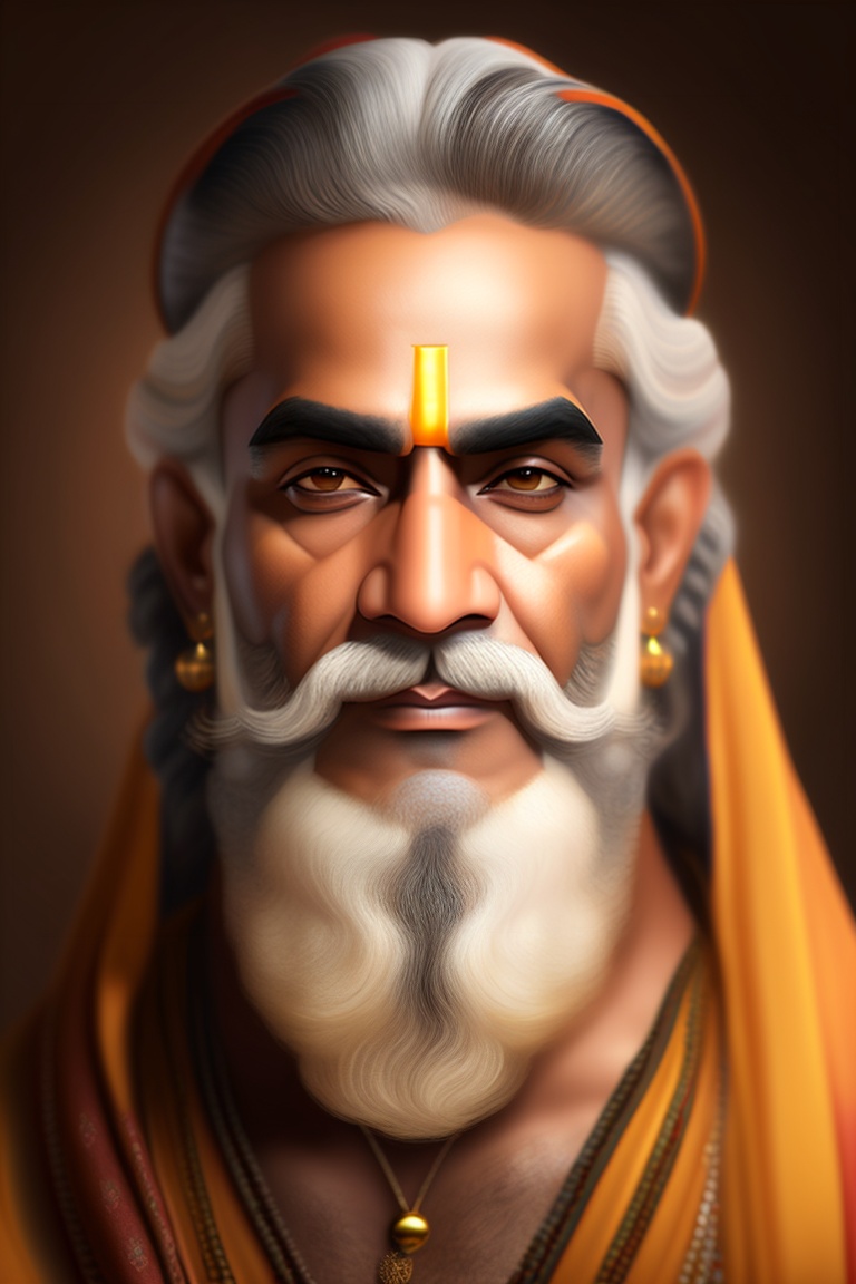 Lexica - Indian guru, looking peacefully, front face,