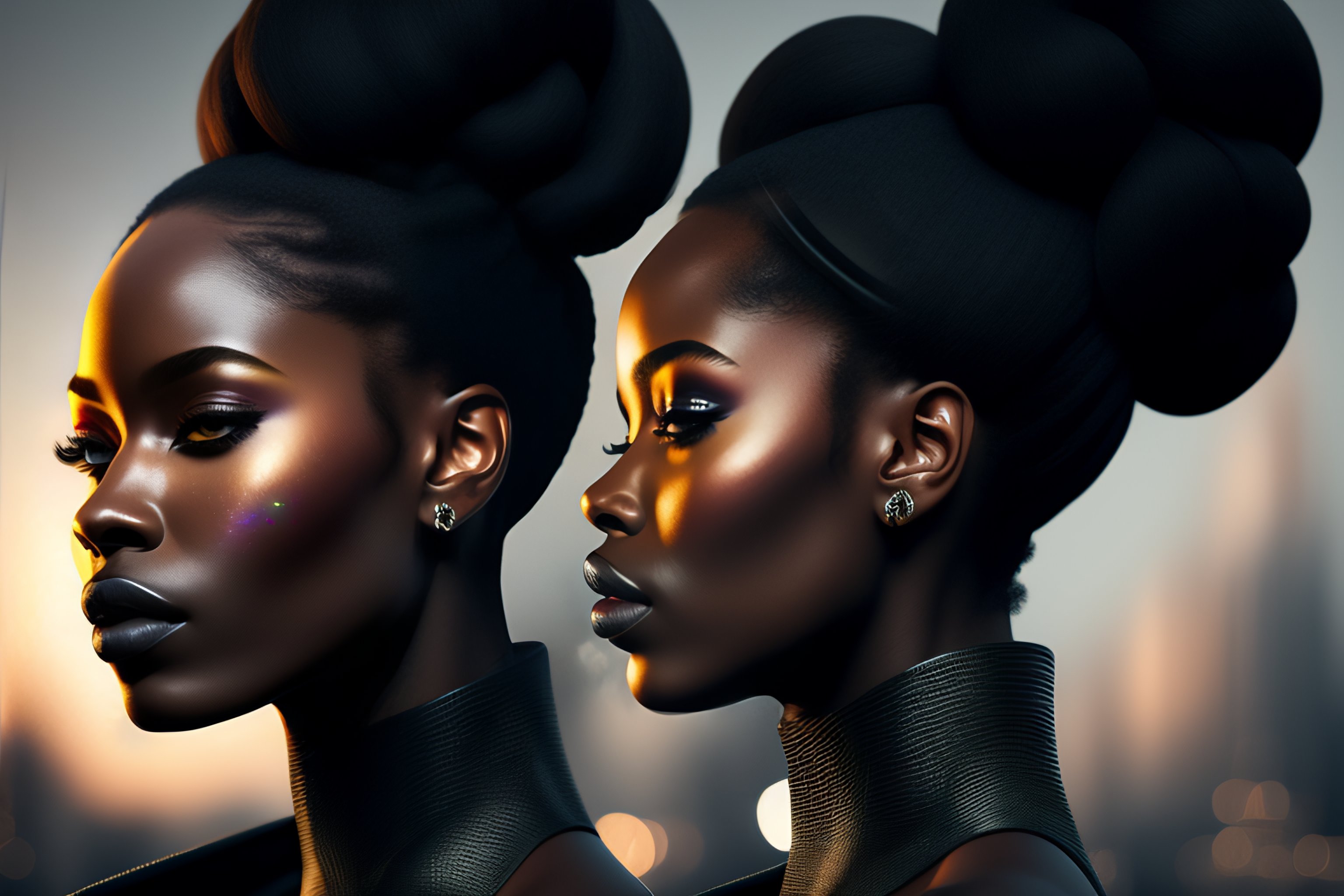 Lexica - Profile portrait pothography of young black woman back working ...