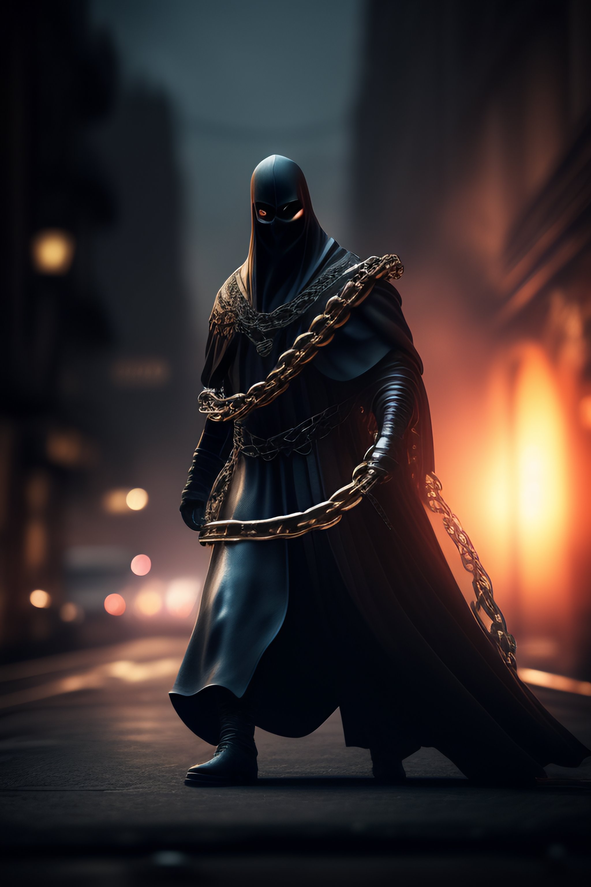 Lexica - A terrifying and realistic picture of a ghost in chains HD