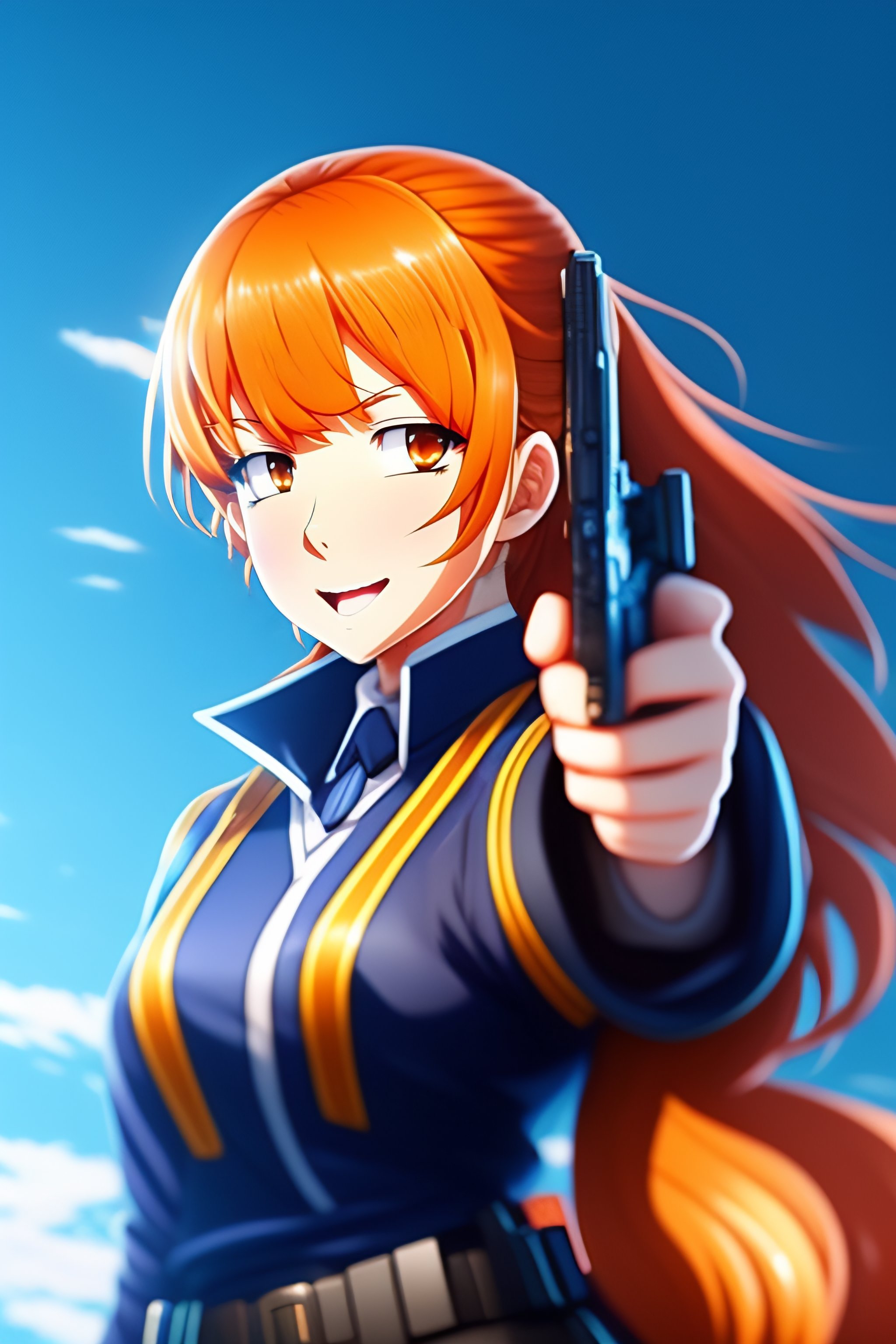 Lexica - Anime style girl with ginger hair - in a ponytail and in a ...