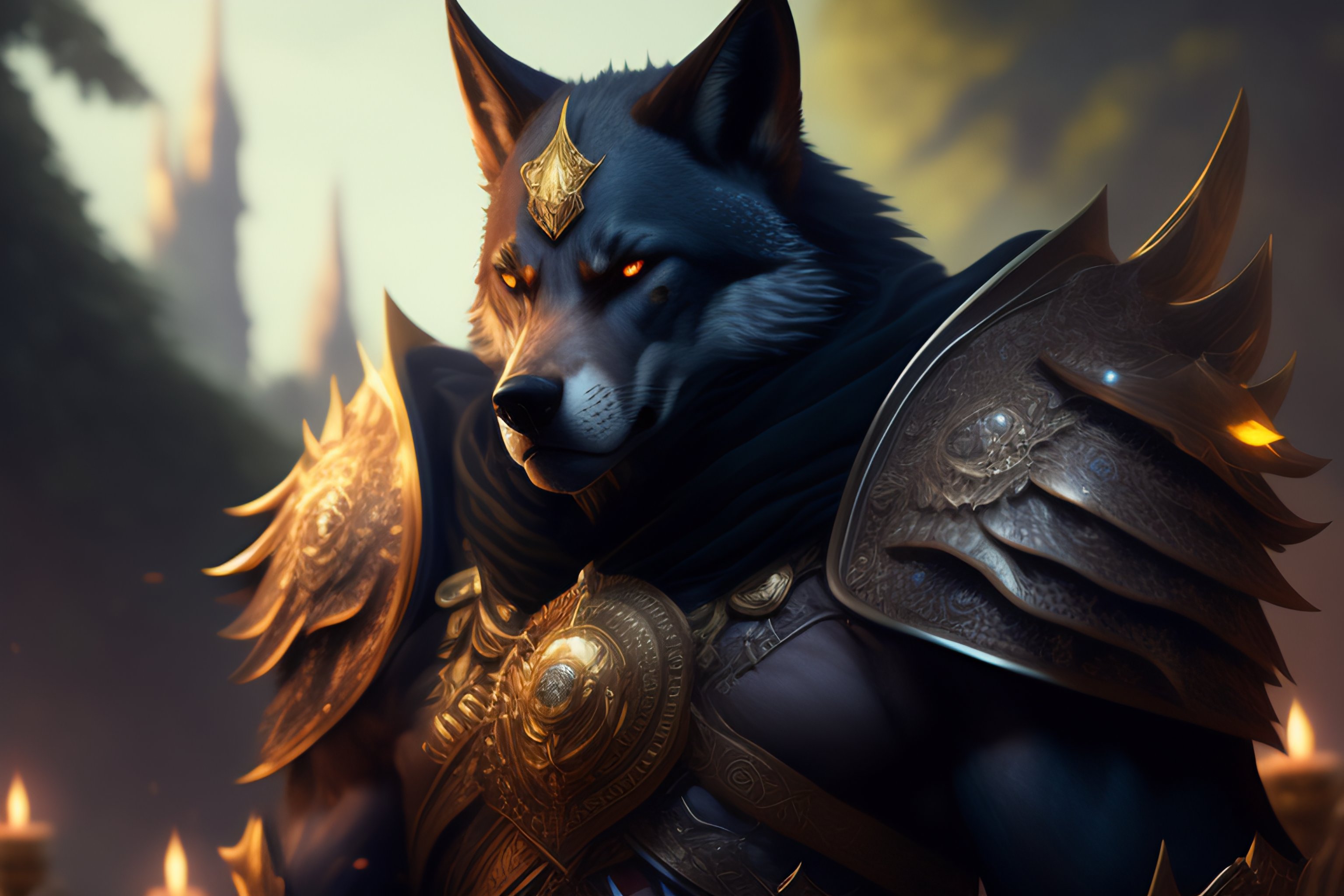 Lexica - Werewolf, beautiful detailed armor, magic roses, romantic ...